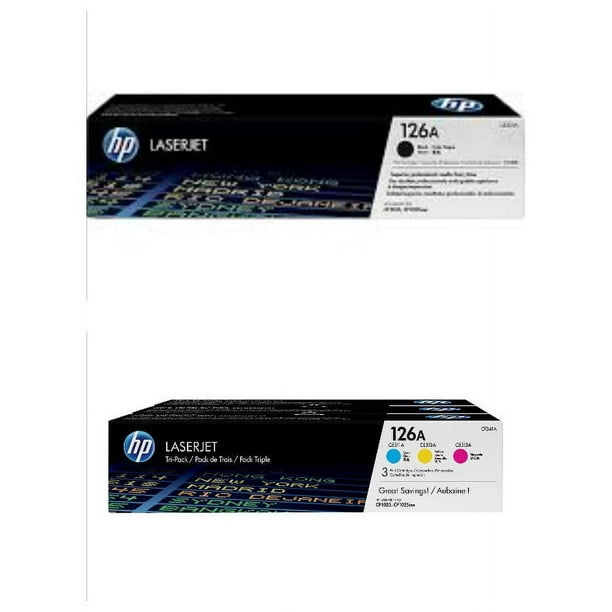 HP 126A (CE310A/CF341A) Black/Tri-Color Printer Cartridges for LaserJet ...