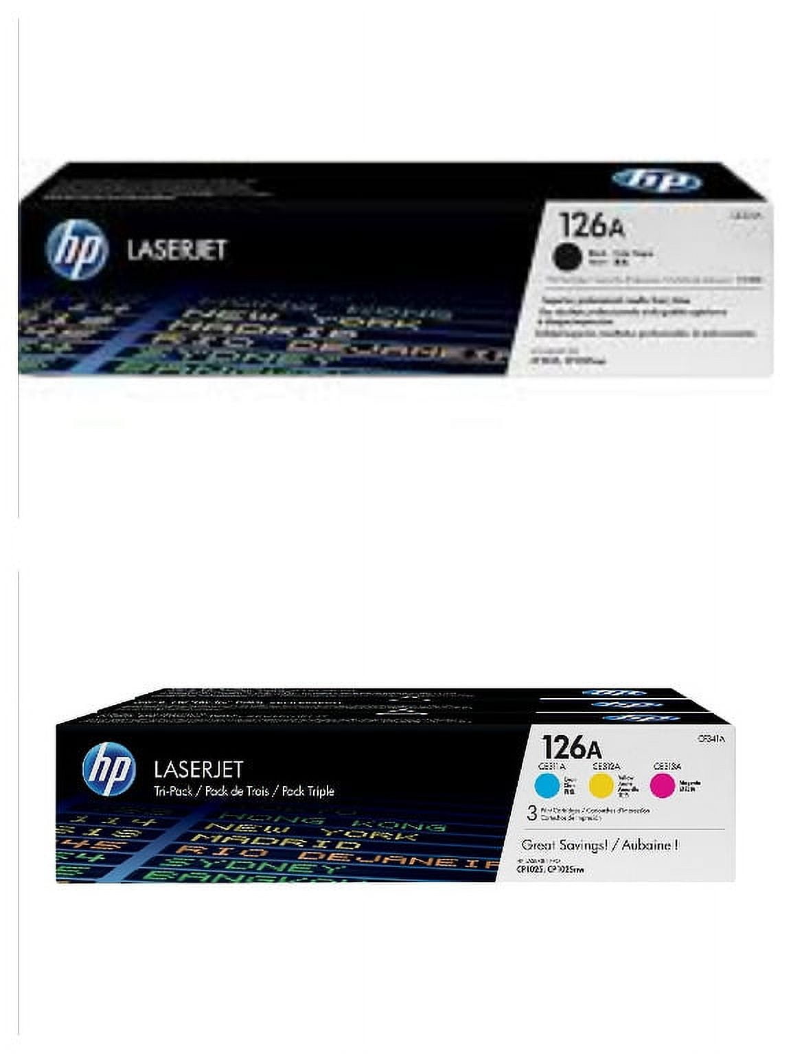 HP 126A (CE310A/CF341A) Black/Tri-Color Printer Cartridges for LaserJet ...