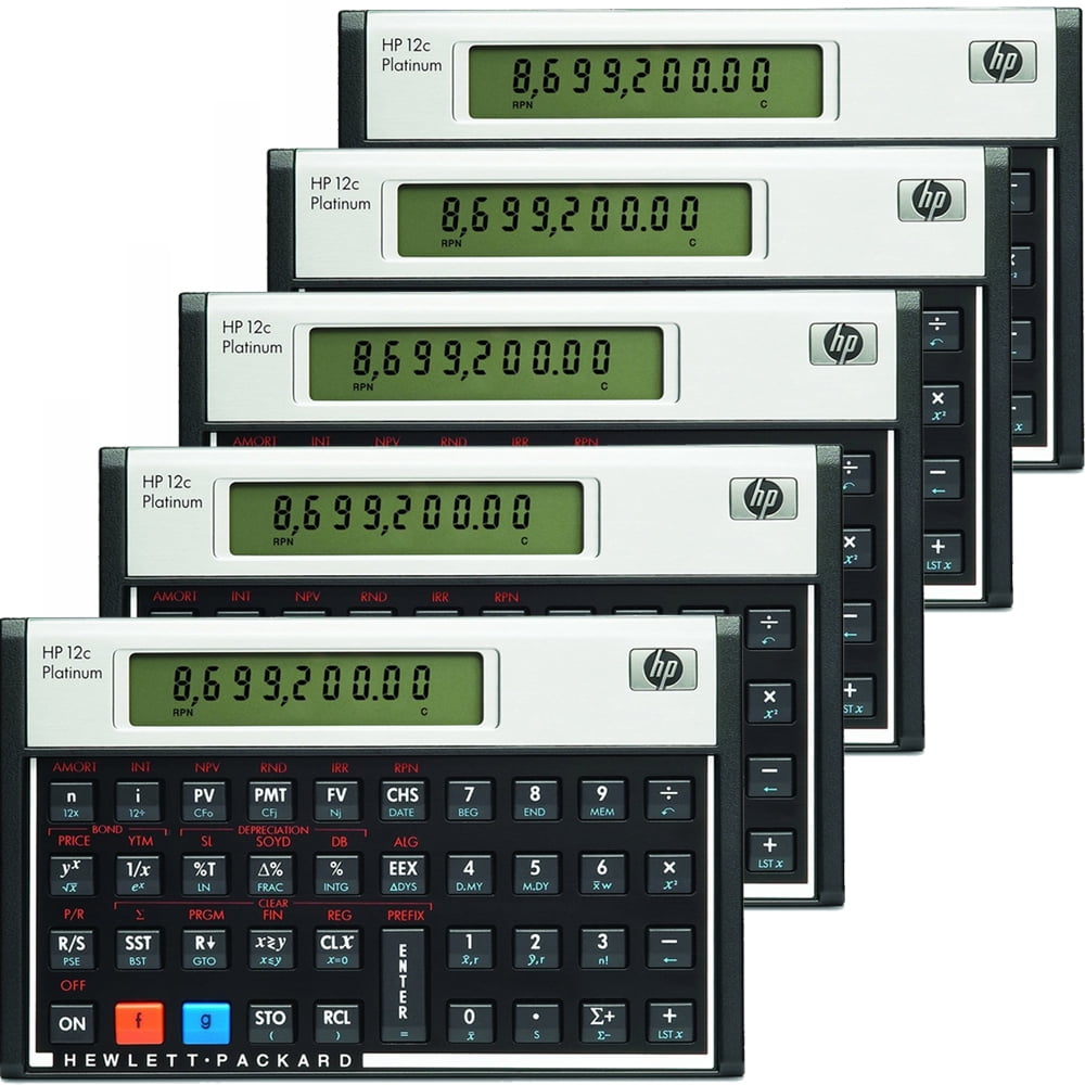 HP 12C Platinum Financial Calculator HEWF2231AA - 5 Count - Walmart.com