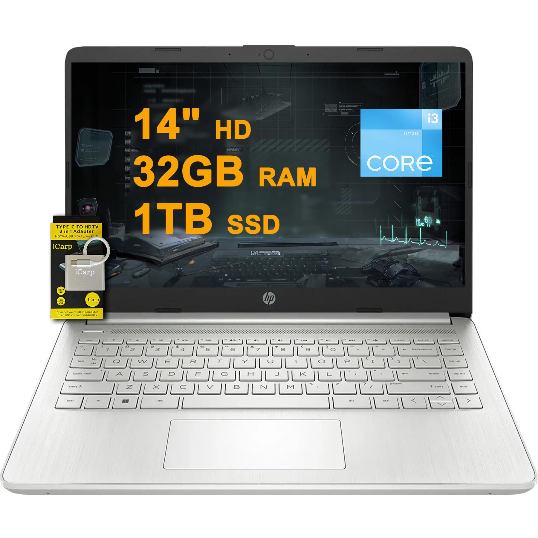 HP 14 Business Laptop 14" HD Anti-Glare Intel Hexa-core i3-1215U (Beats ...