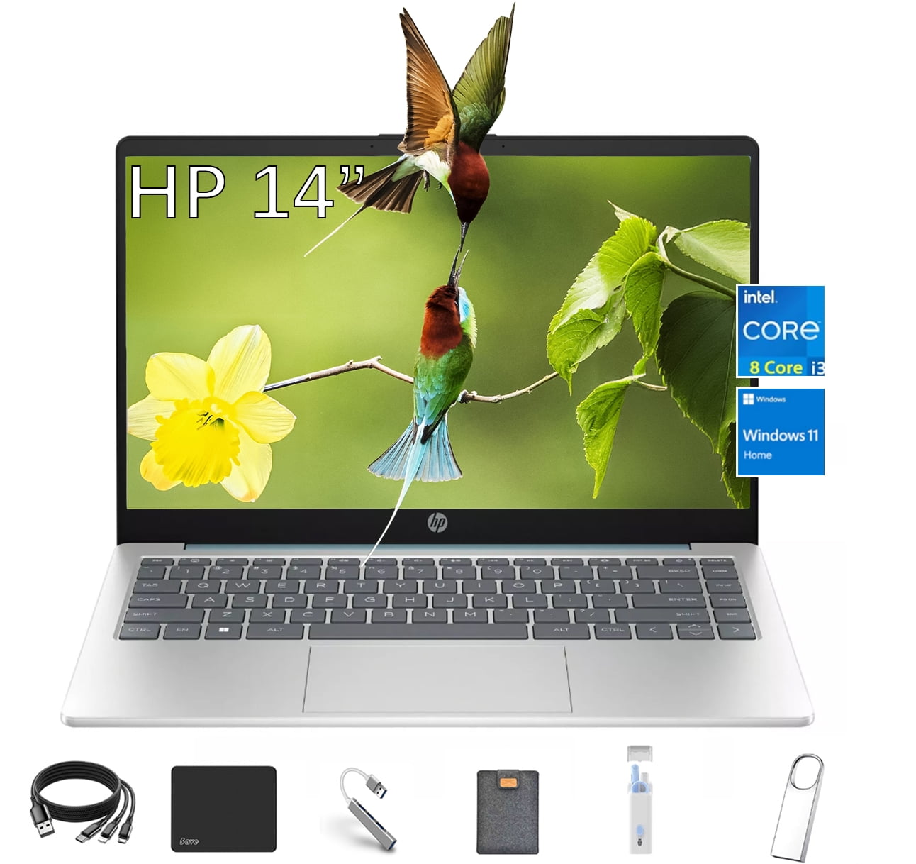 HP 14" Business Laptop, Anti-Glare Display, Intel Core i3-N305 ...