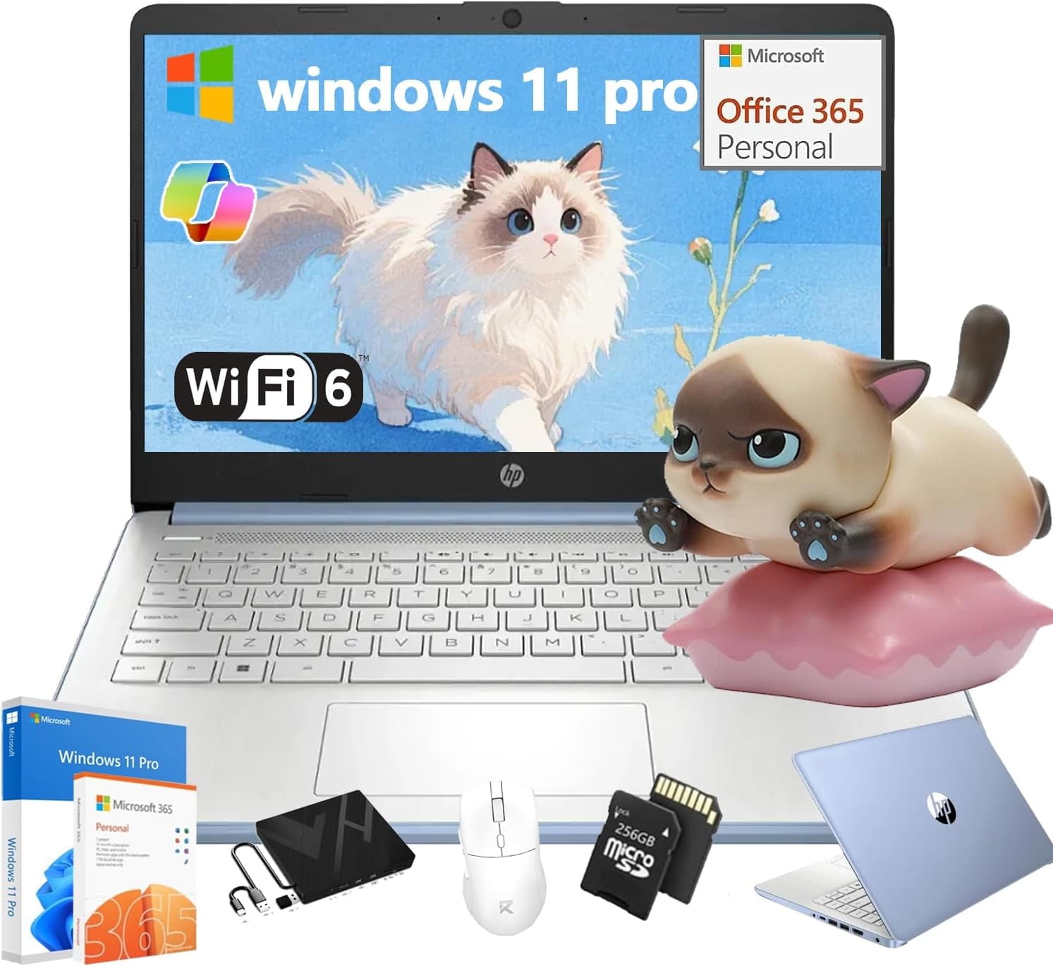 HP 14" Business & Student Portable Laptop, Intel N150 CPU, 16GB RAM ...