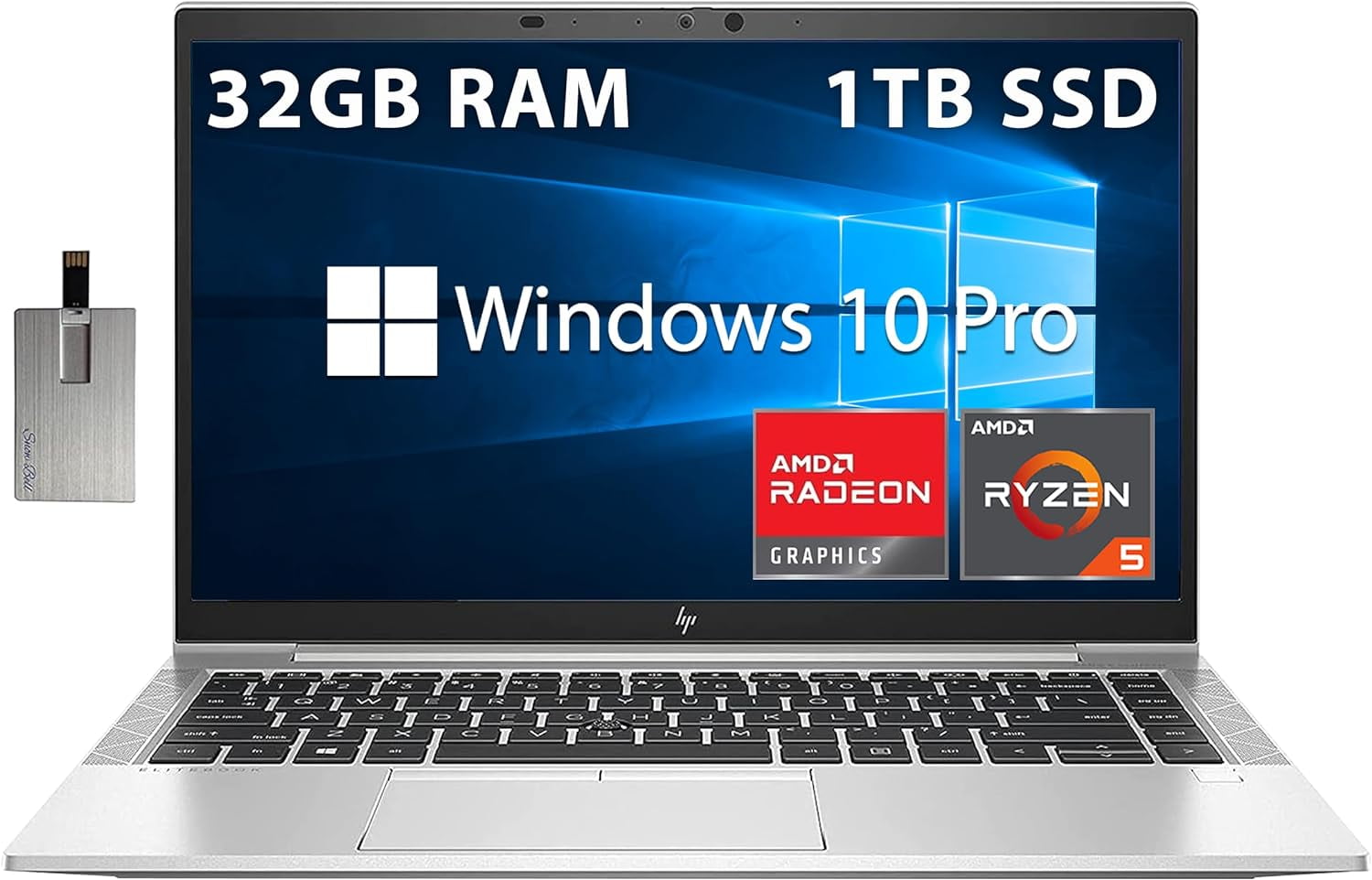 HP 14" EliteBook 845 G8 FHD Business Laptop, AMD Ryzen 5 PRO 5650U Processor, 32GB RAM, 1TB PCIe ...