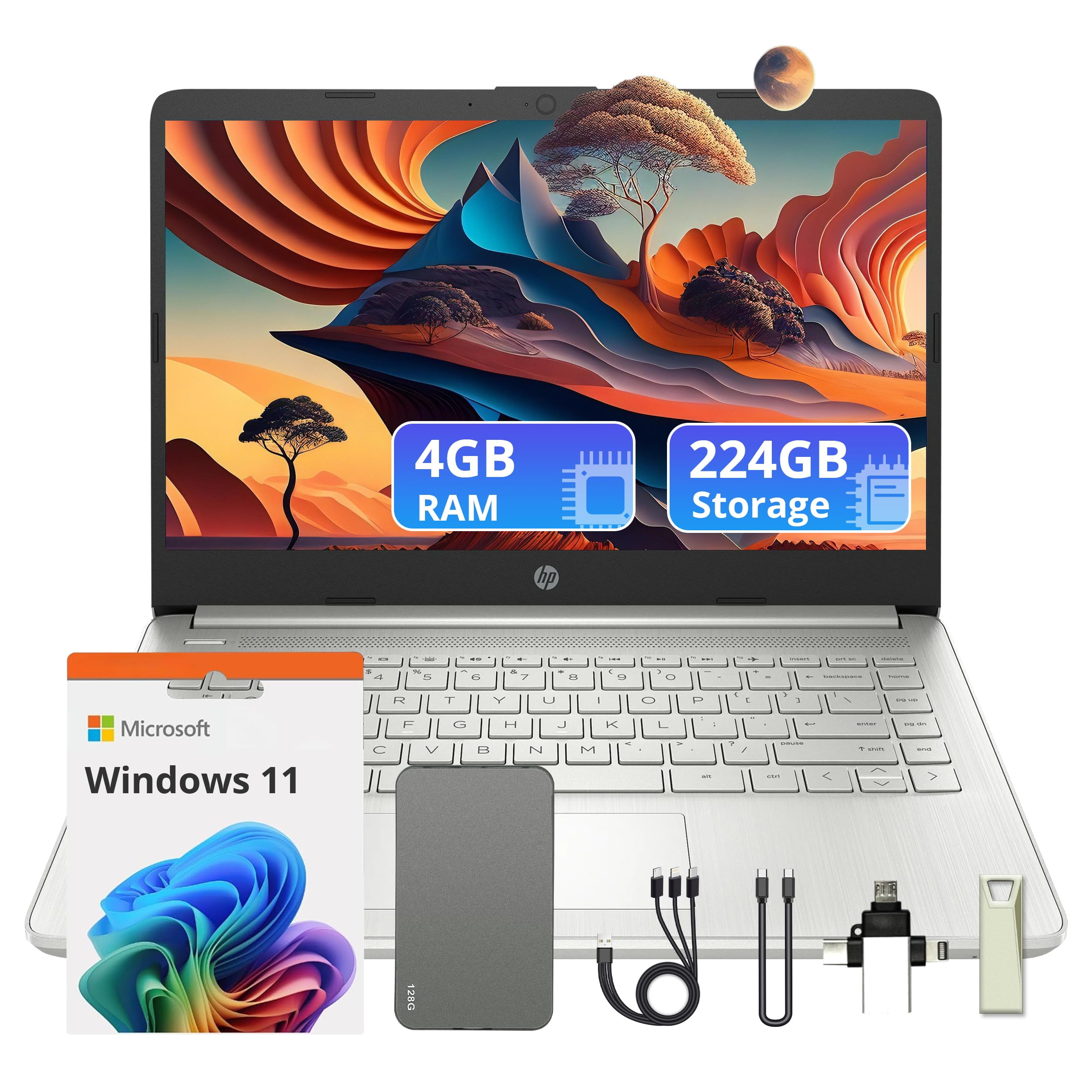 HP 14" FHD IPS Micro-Edge Laptop, Intel Pentium Silver N6000, Intel UHD ...