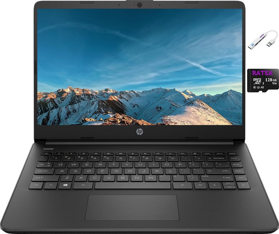 HP 14" HD BrightView Student Laptop, Intel N4120 Quad-Core, 4GB RAM, 192GB Storage(64GB eMMC+ ...