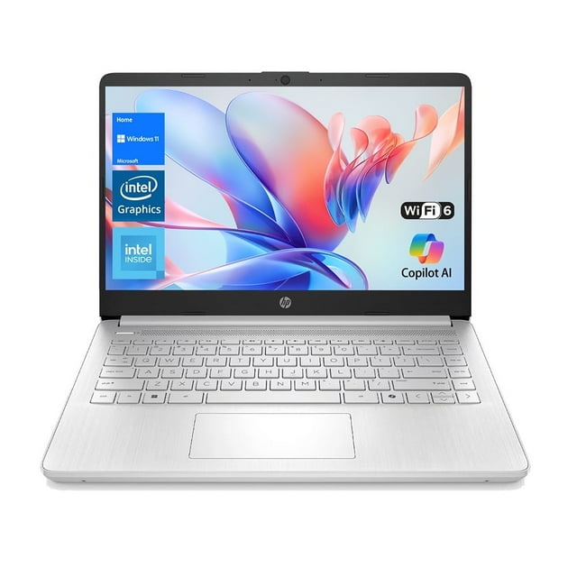 HP 14" HD Copilot AI Laptop, Intel N150, 16GB RAM, 128GB eMMC, Wi-Fi 6 ...