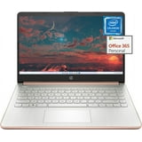 HP 14" HD Rose Gold Laptop Students Business, Intel Quad-Core Processor ...