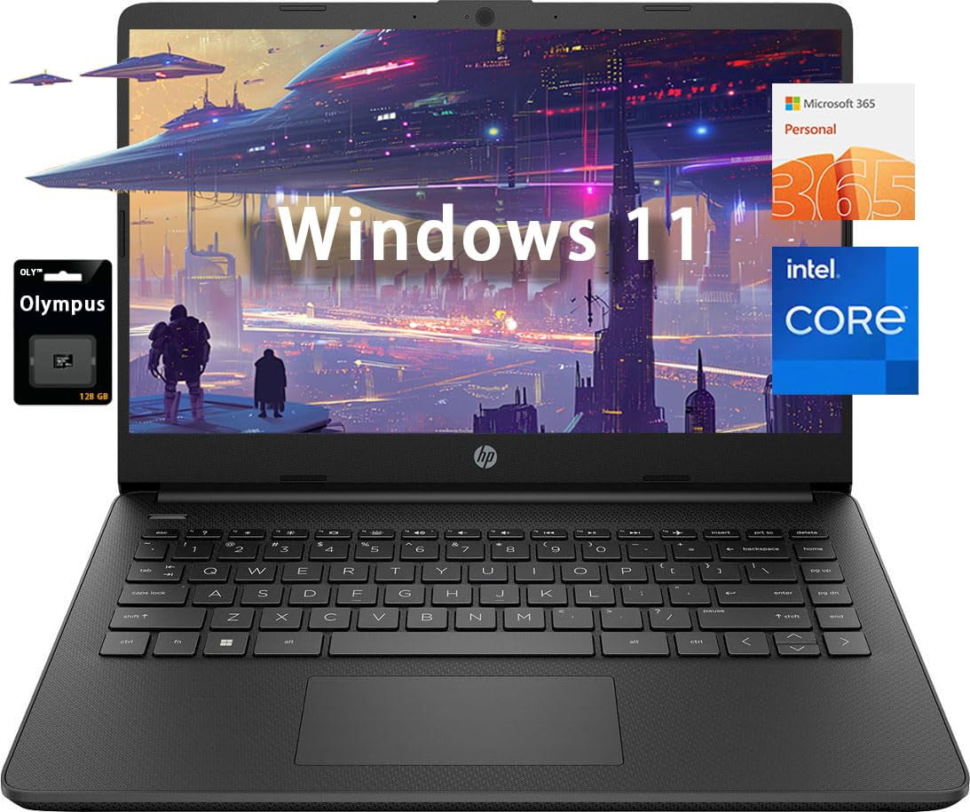 HP 14" HD Student Business Laptop, Intel Quad-Core N4120, 8GB RAM ...
