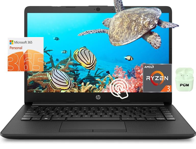 HP 14 Inch Touchscreen Laptop, AMD Ryzen 3 5300U, 16GB RAM, 1TB SSD ...