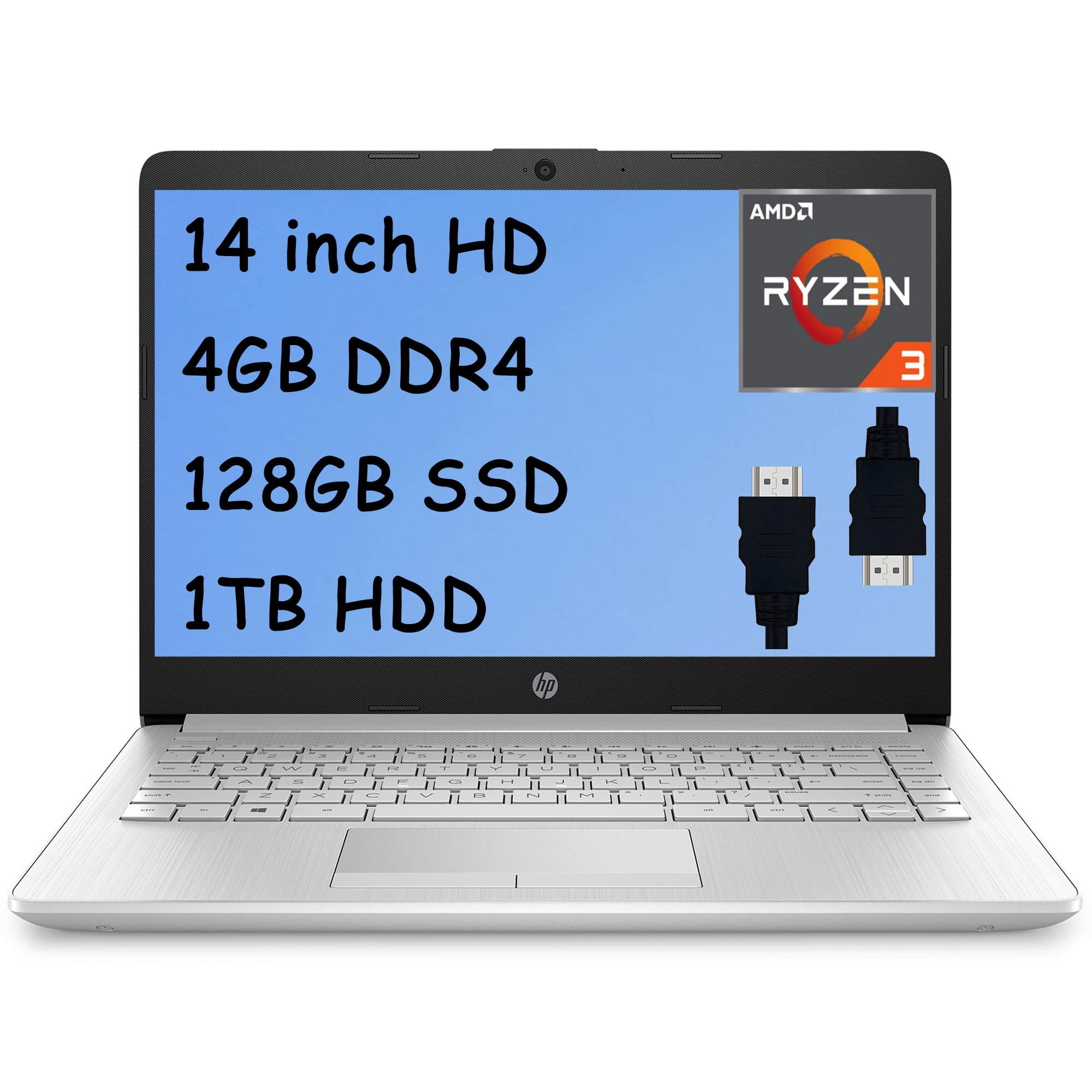 HP 14 Laptop 14" HD Micro-Edge Display AMD Ryzen 3 3250U (>i5-7200U ...