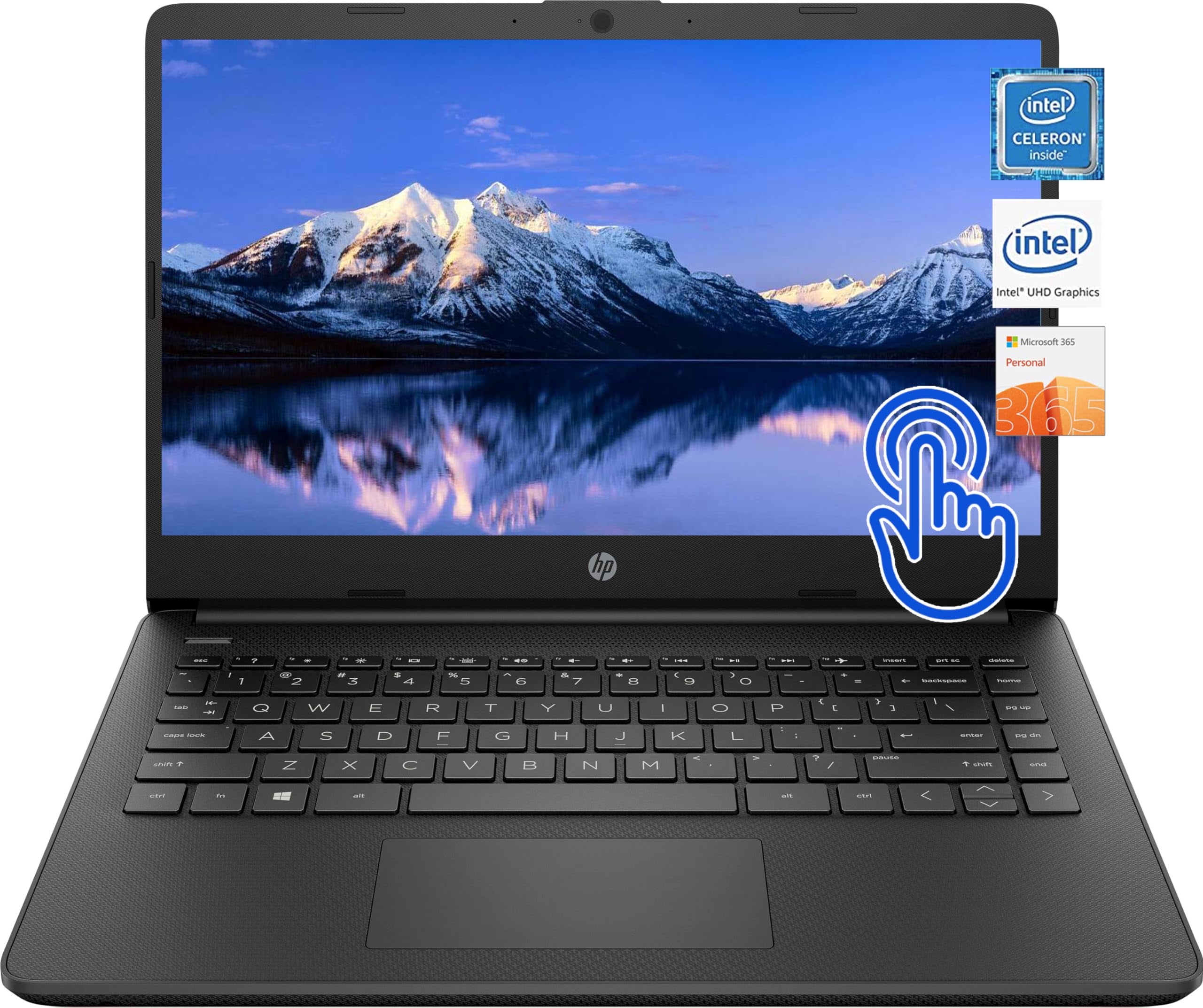 HP 14 Laptop, Intel Celeron N4020, 16GB RAM, 128GB Storage (64GB eMMC+ ...