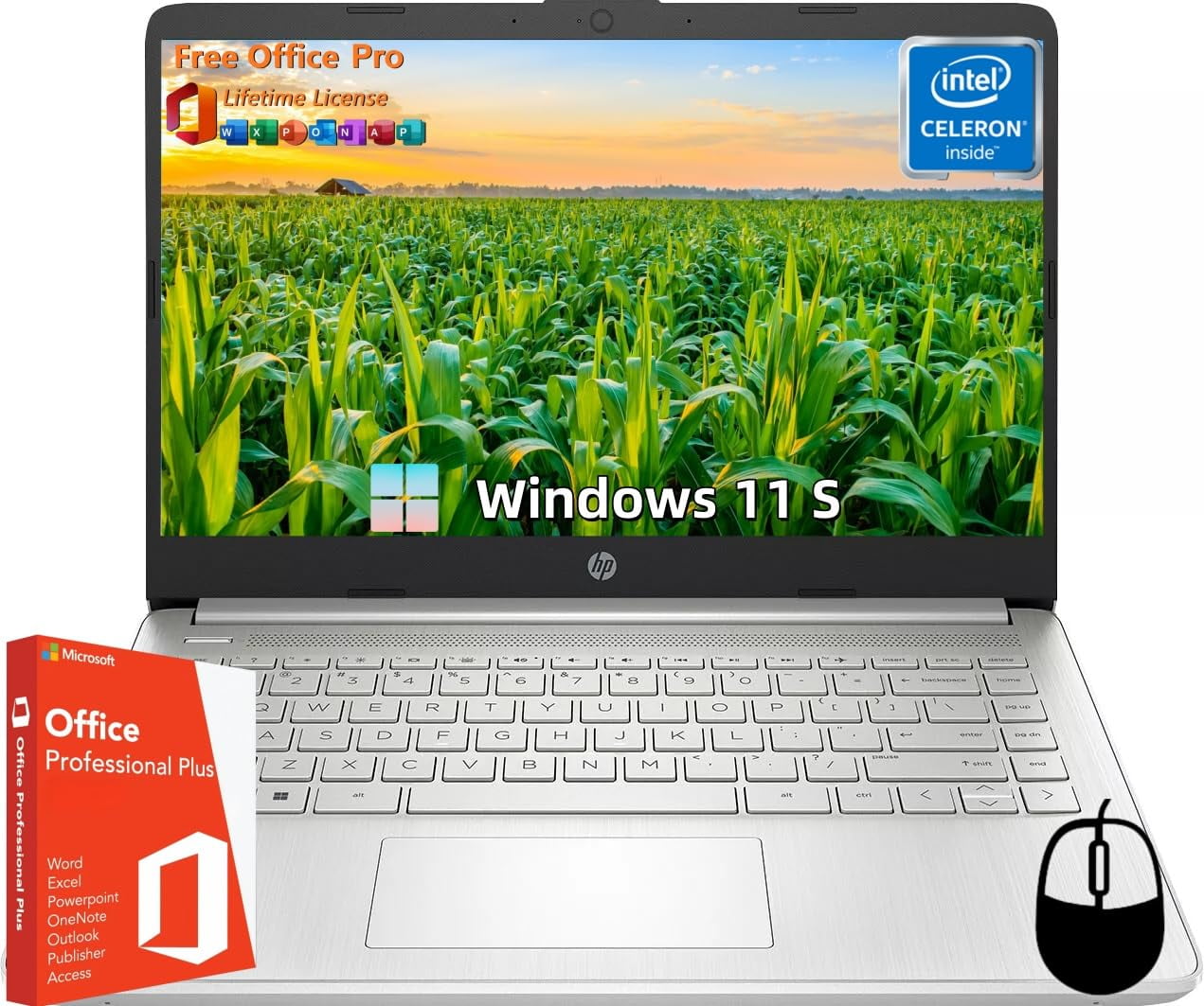 HP 14" Laptop for Student Business, with Office Lifetime License ...