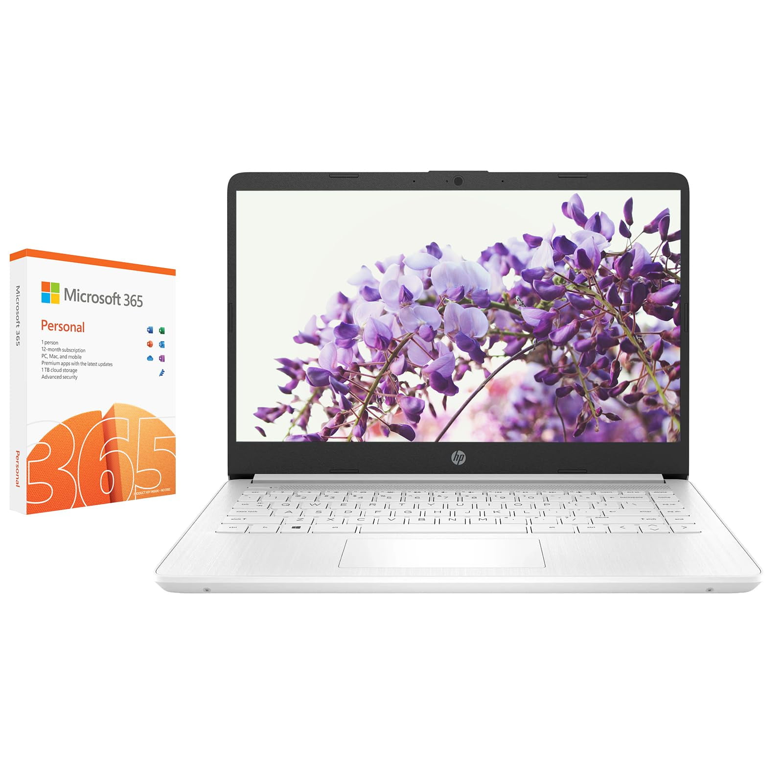 HP 14” Laptop White, Intel Celeron N4120, 4 GB RAM, 64 GB eMMC, Windows ...