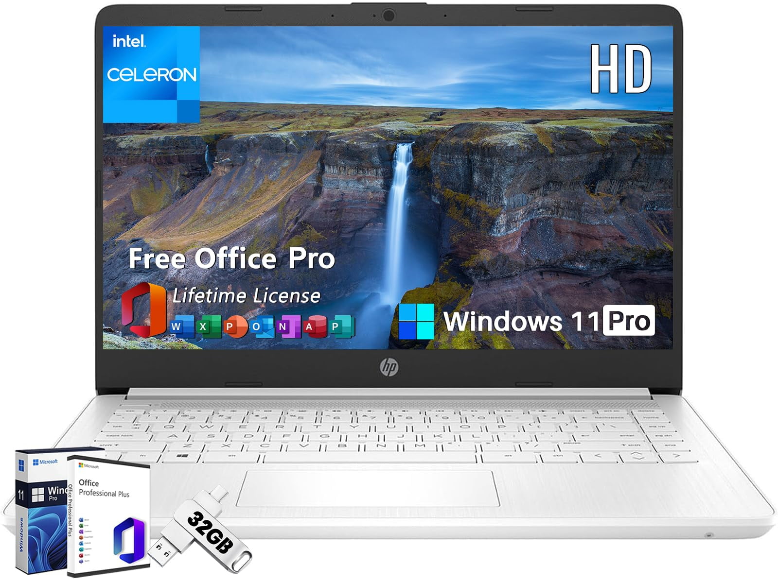 HP 14" Laptop for Work & Study, Intel Celeron N4120, 16 GB RAM, 320 GB ...