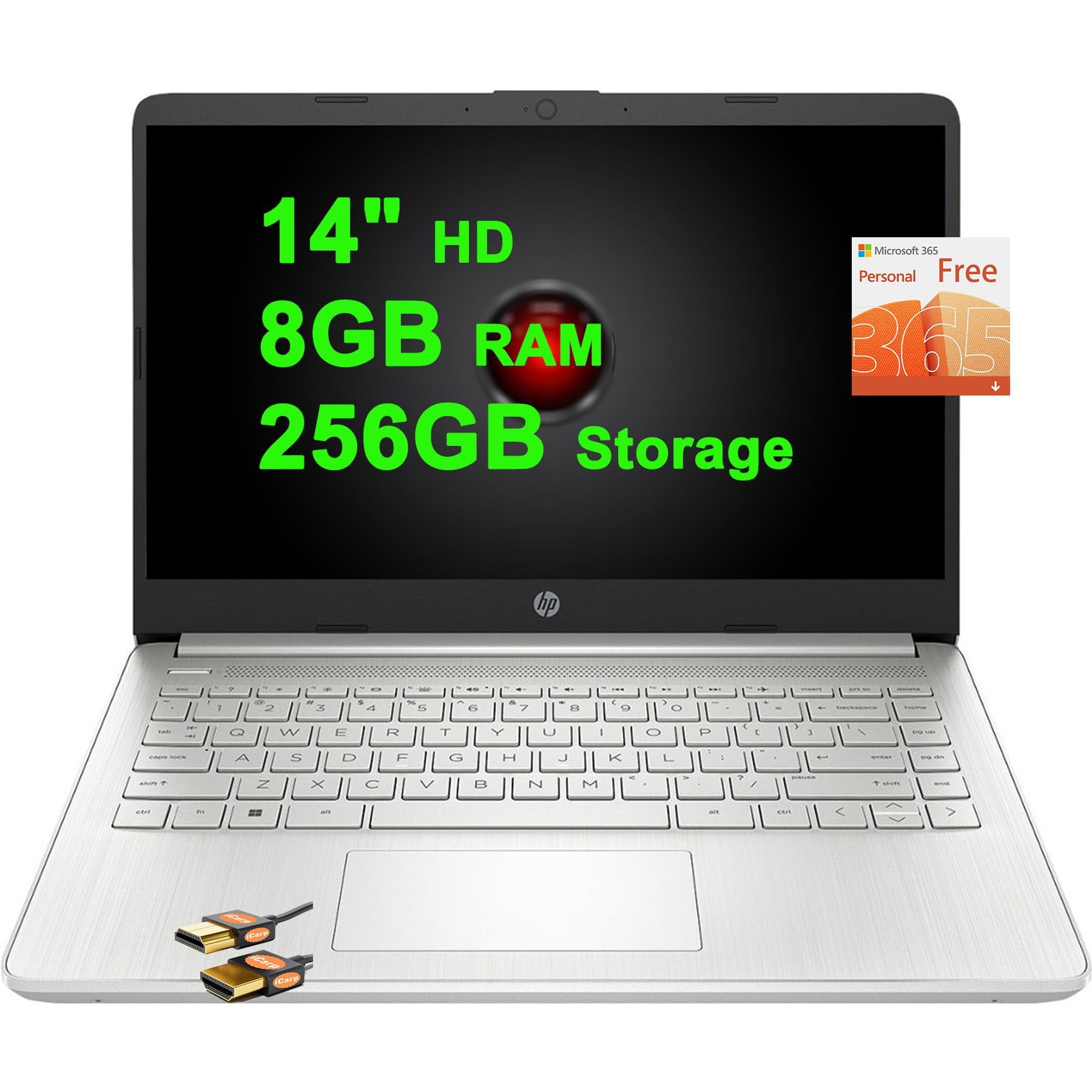 HP 14 Lightweight Business and Student Laptop 14" HD Anti-Glare Intel ...