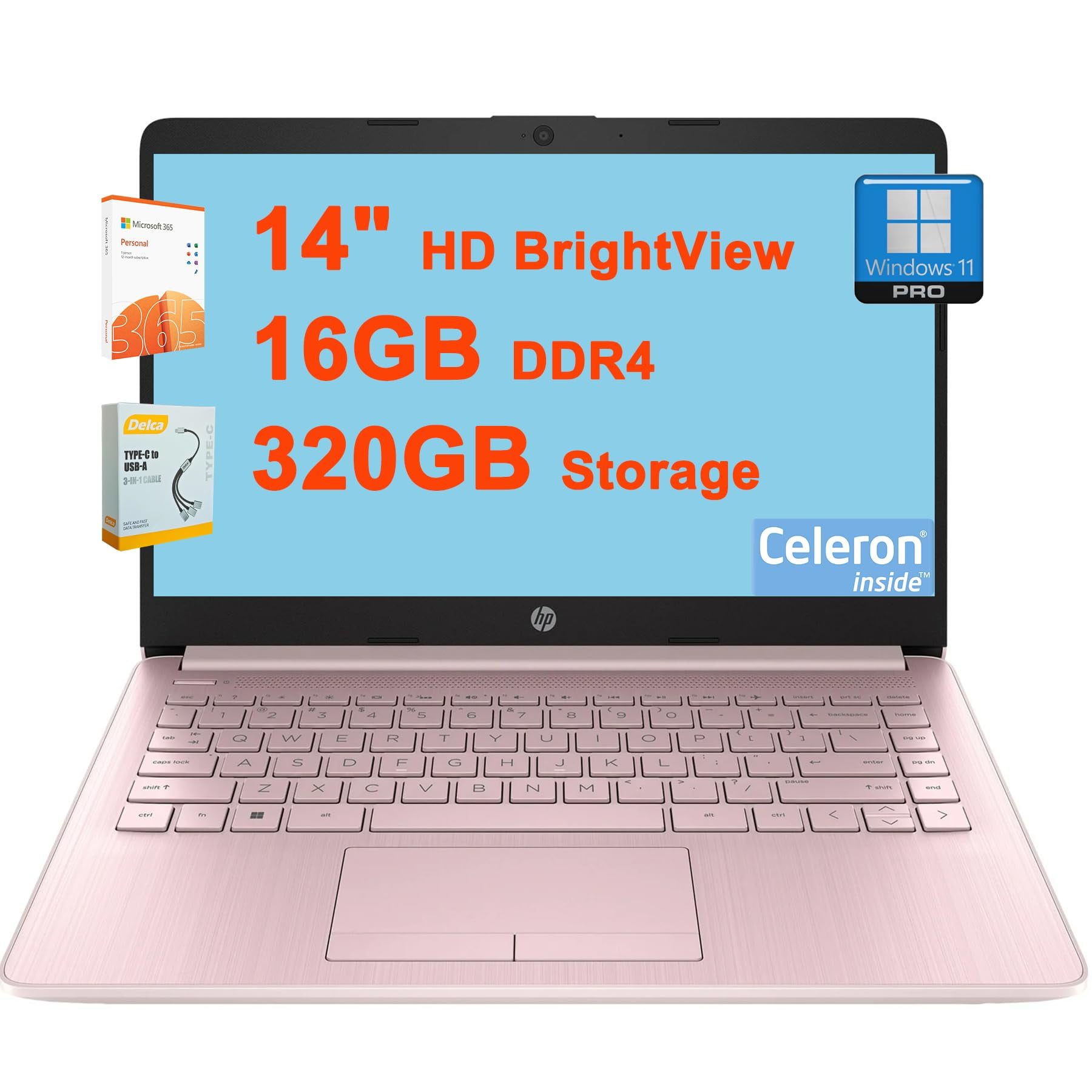 HP 14 Lightweight Student & Business Laptop | 14" HD | Intel 4-core ...