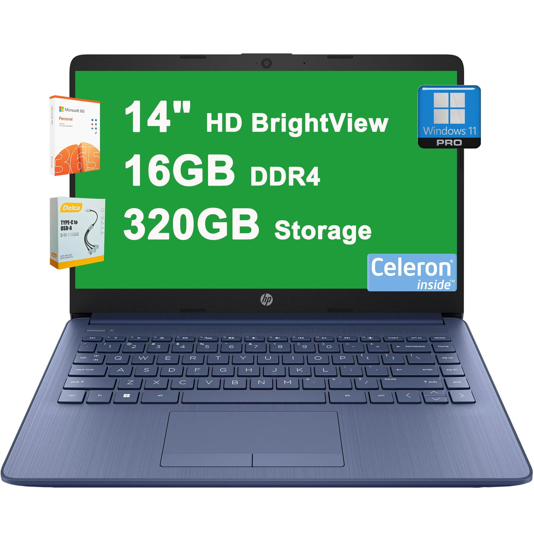 HP 14 Lightweight Student & Business Laptop | 14" HD | Intel 4-core ...