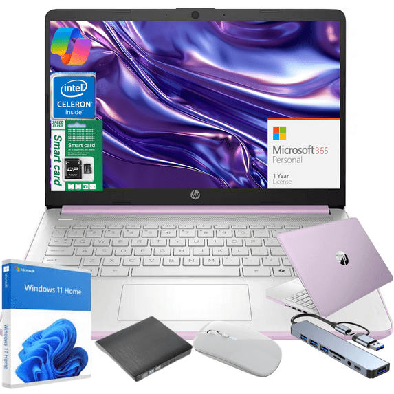 HP 14" N150 Laptop, Intel Quad-Core, 16GB RAM, 256GB Storage (128GB ...