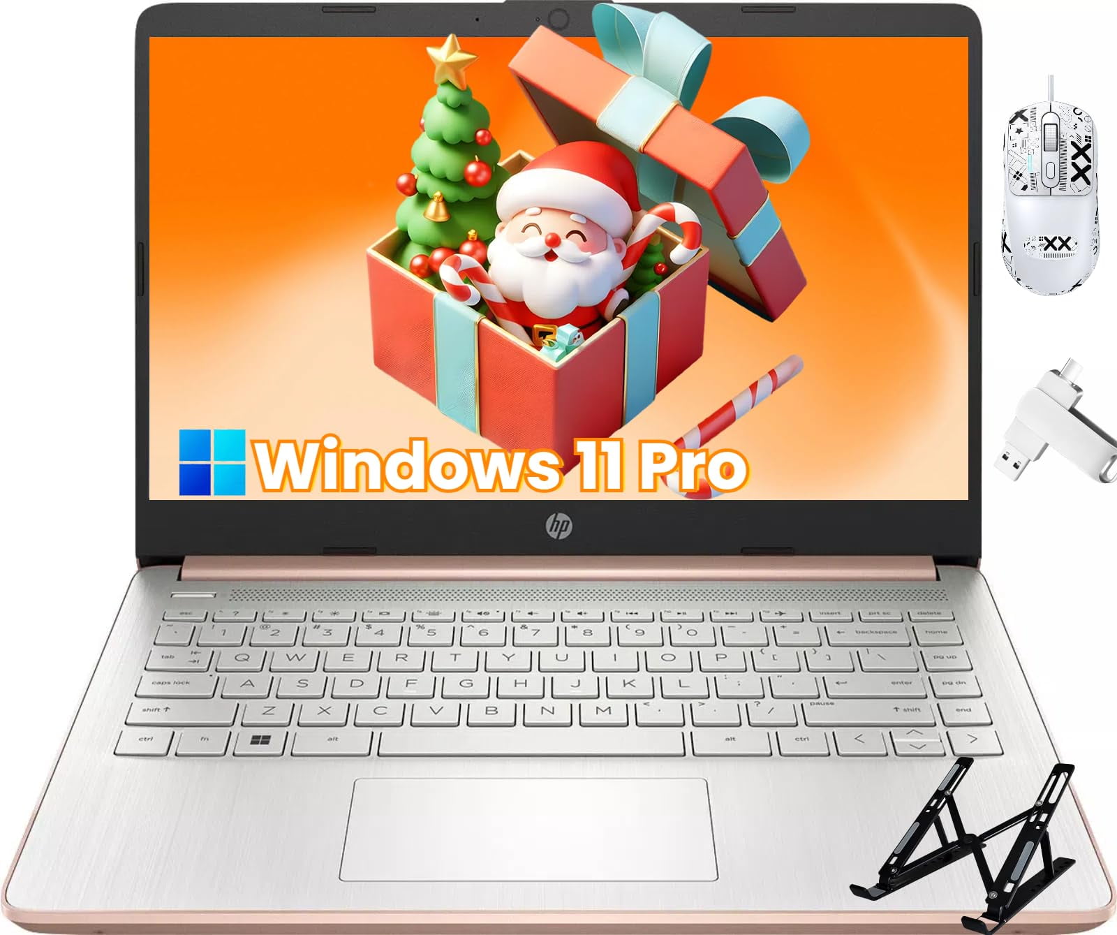 HP 14" Thin & Portable Laptop Computer, Windows 11 Pro, 1 Year ...