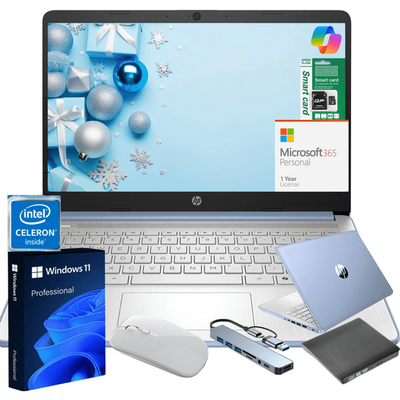 HP 14" Ultra Thin 2026 Laptop with Copilot, Intel Quad-Core N150, 16GB ...