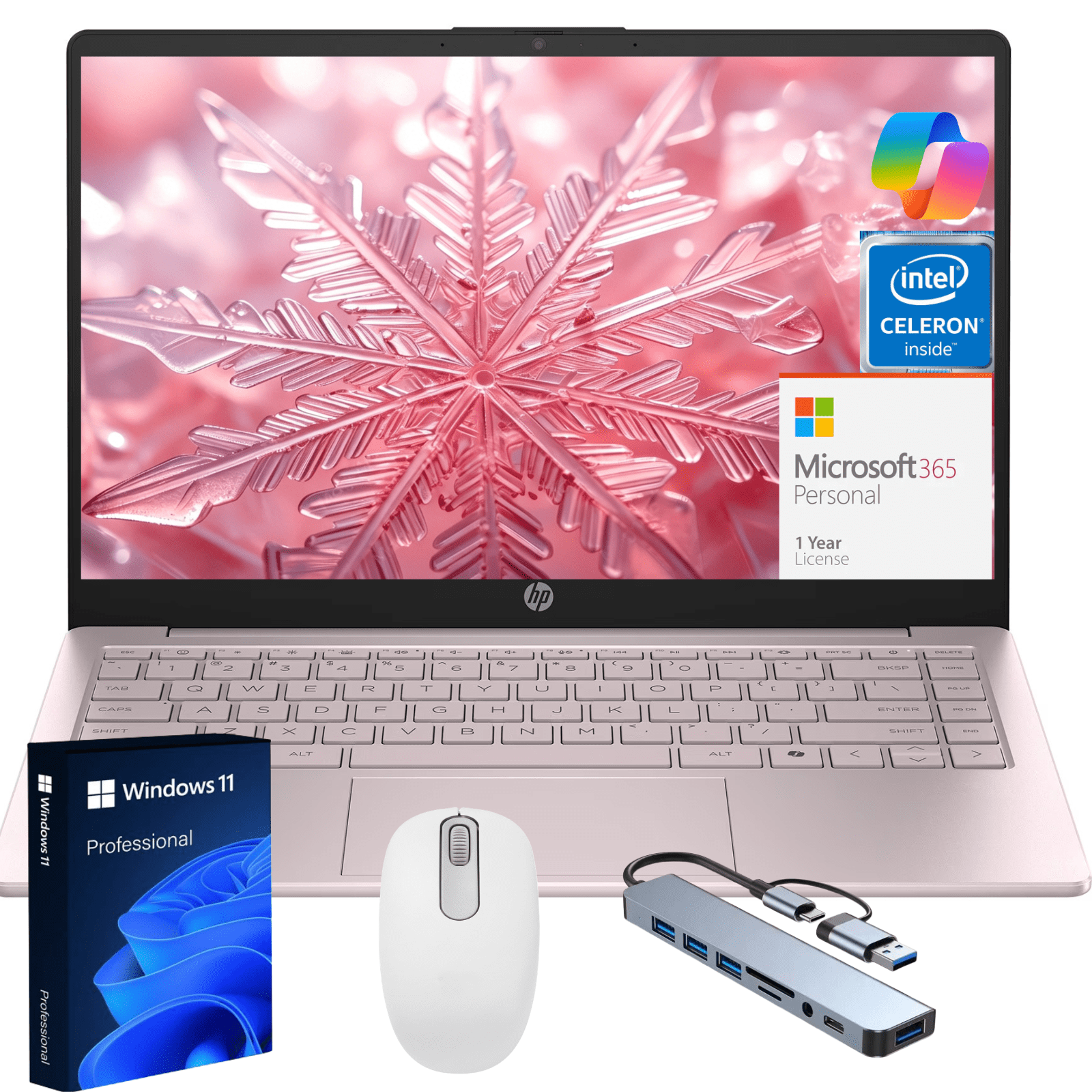 HP 14" Ultra Thin 2026 Laptop with Copilot, Intel Quad-Core N150, 4GB ...