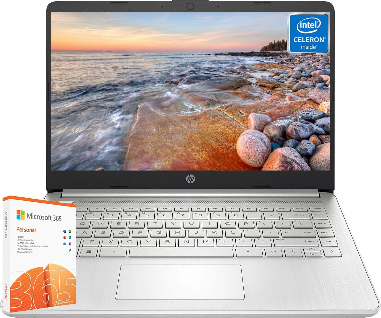 HP 14" Ultral Light Laptops for Business, Intel Celeron N4120, 16GB RAM, 384GB Storage(128GB ...