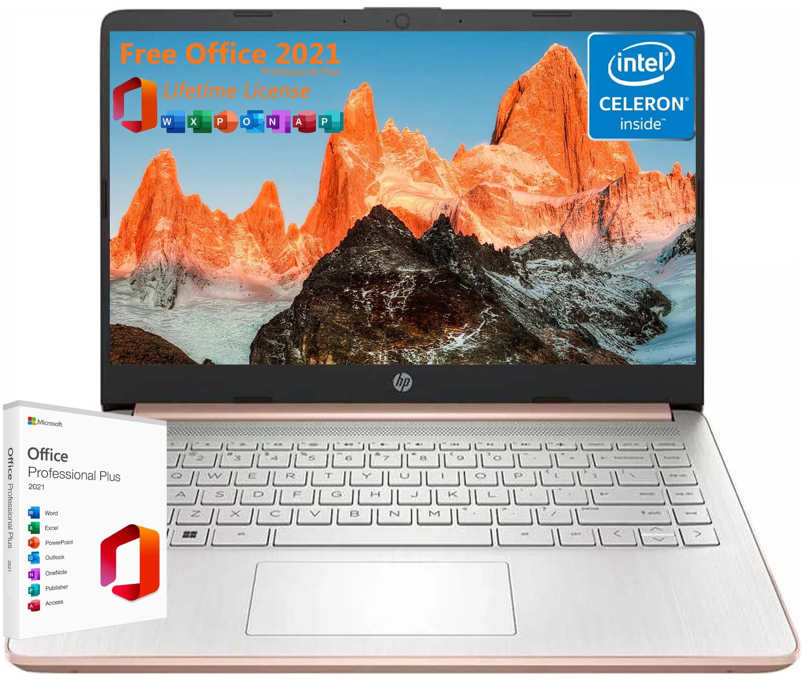 HP 14" Ultral Light Student Laptop Computer, with Microsoft Office ...