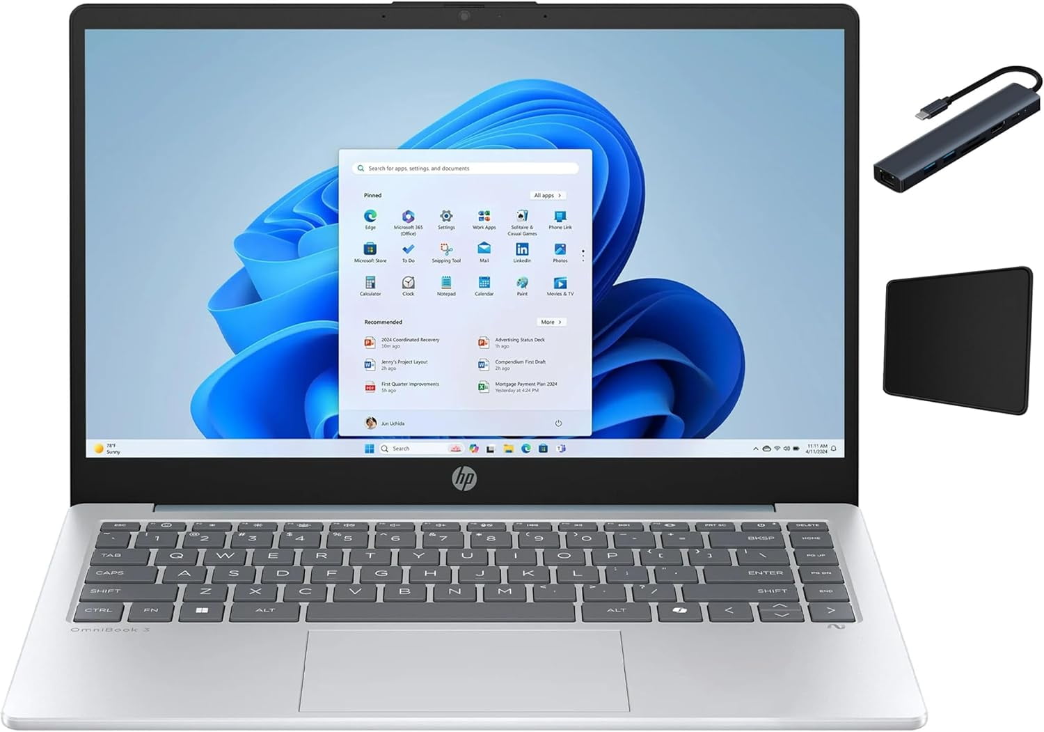 HP 14 inch HD Business Laptop, AMD Athlon 7120, 4GB RAM, 128GB UFS ...