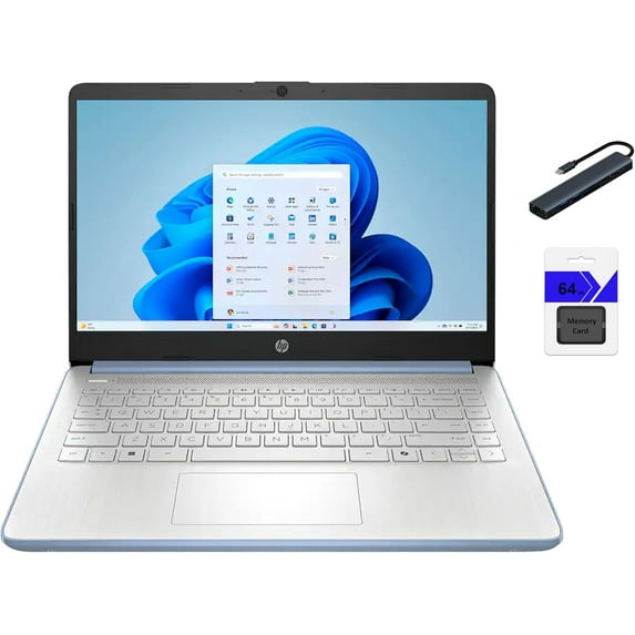 HP 14 inch HD Laptop, Intel Processor N150, 8GB RAM, 128GB UFS + 64GB ...