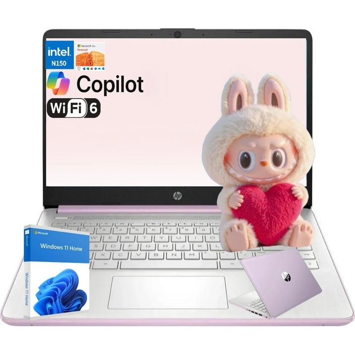 HP 14 inch HD Windows Laptop Intel Processor N150 (Beats i3-1115G4) 4GB RAM 128GB UFS Honey ...