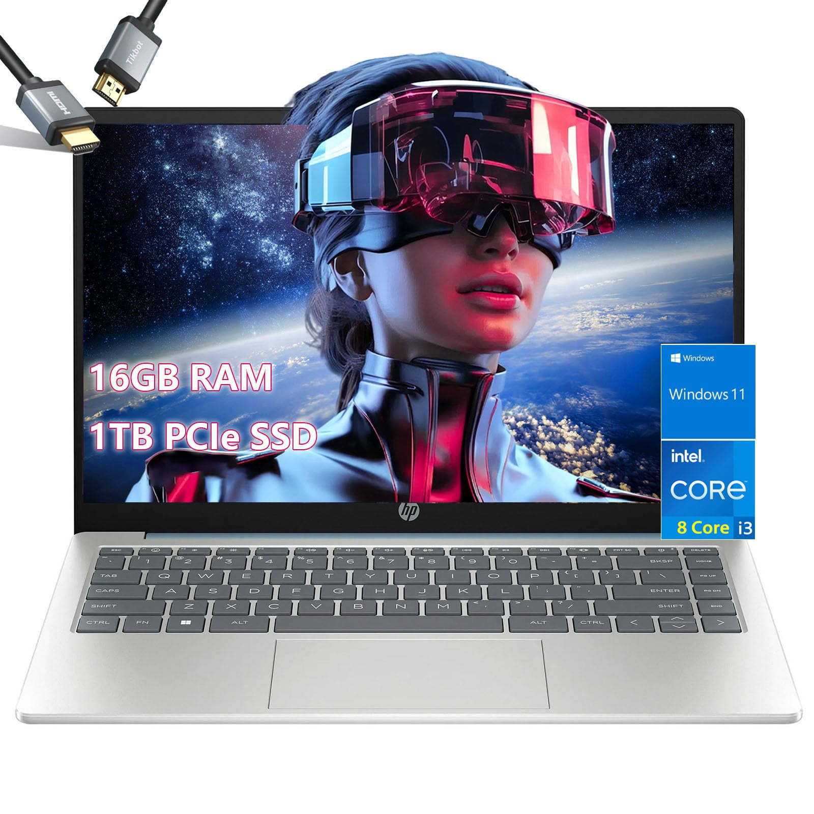 HP-14 inch Laptop-Windows 11-8 Core Intel i3-N305-16GB RAM -1TB PCIE ...