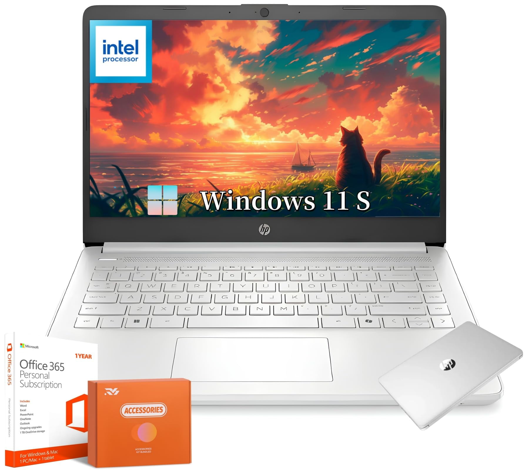 HP 14 inch Laptops, Intel Celeron N150, 16GB RAM, 384GB Storage(128GB ...