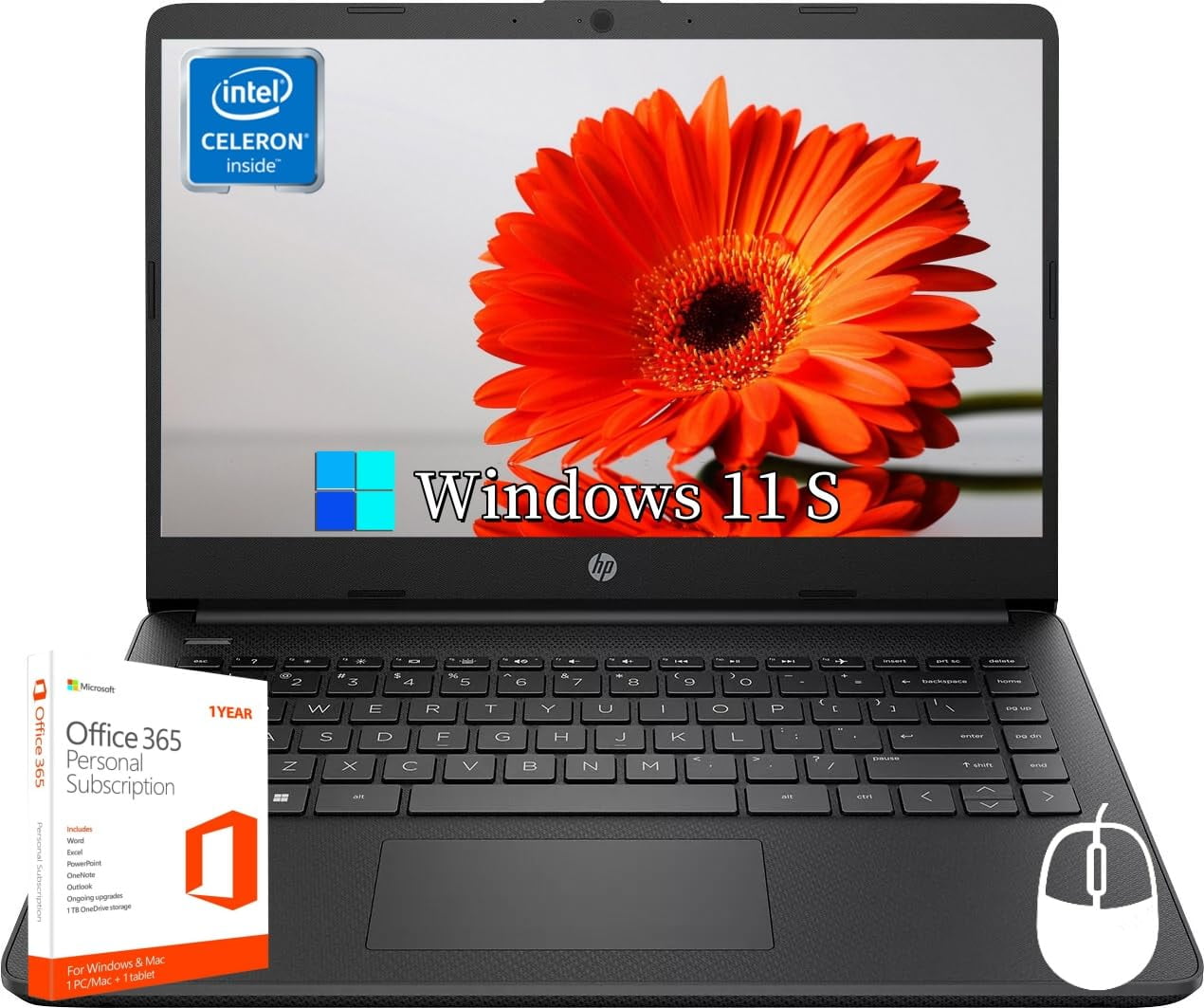 HP 14 inch Laptops, Intel Celeron N4120, 16GB RAM, 384GB Storage(128GB ...