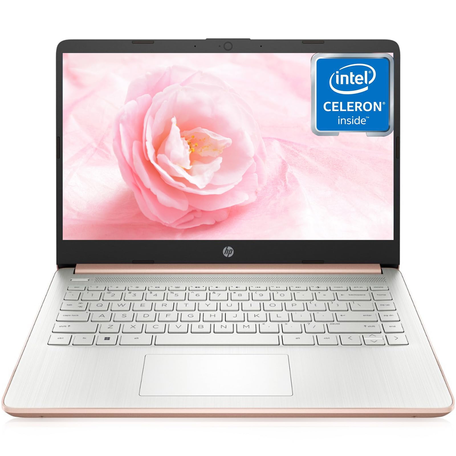 HP 14 inch Student Laptop, Intel Quad-Core Processor, 4GB RAM, 128GB Storage(64GB eMMC+64GB ...