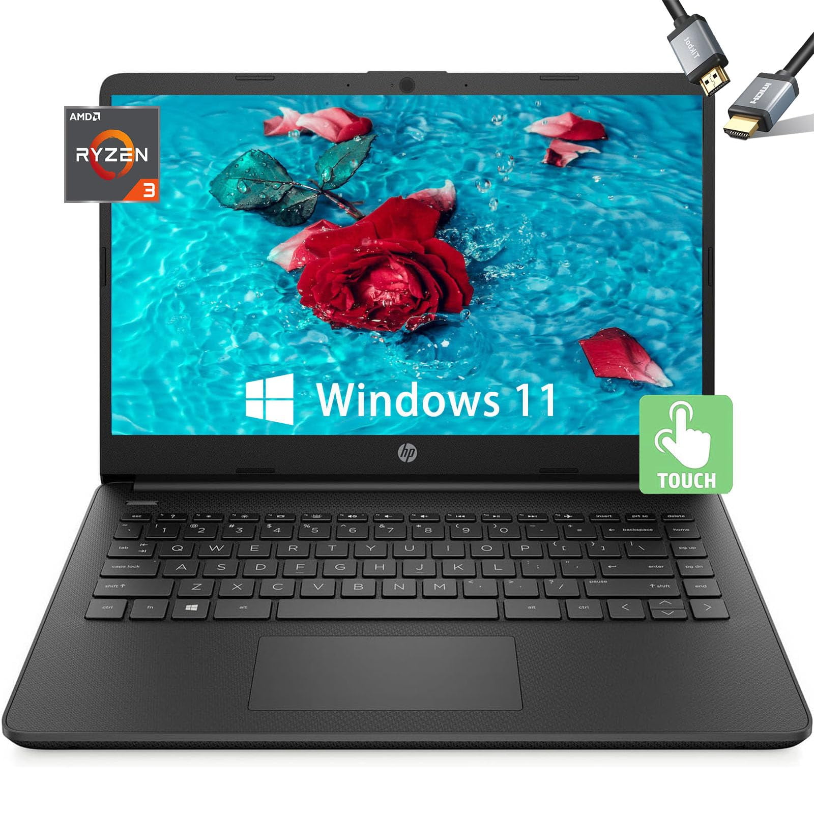 HP 14inch Laptop Touchscreen - Windows 11 - AMD Ryzen3 5300U - Wireless ...