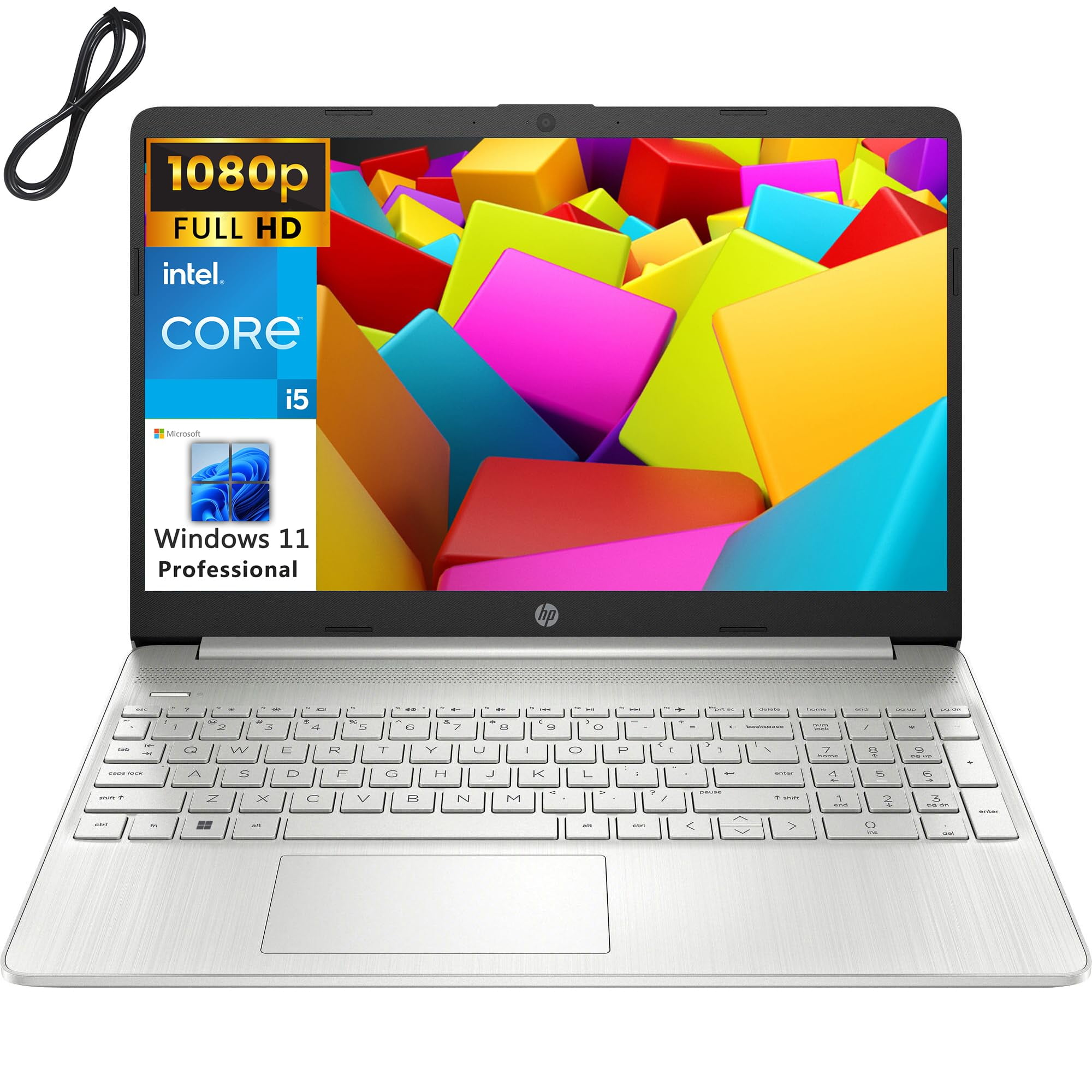 HP 15 15.6" FHD Business Laptop Computer, Intel Core i5-1135G7 (Beat i7 ...