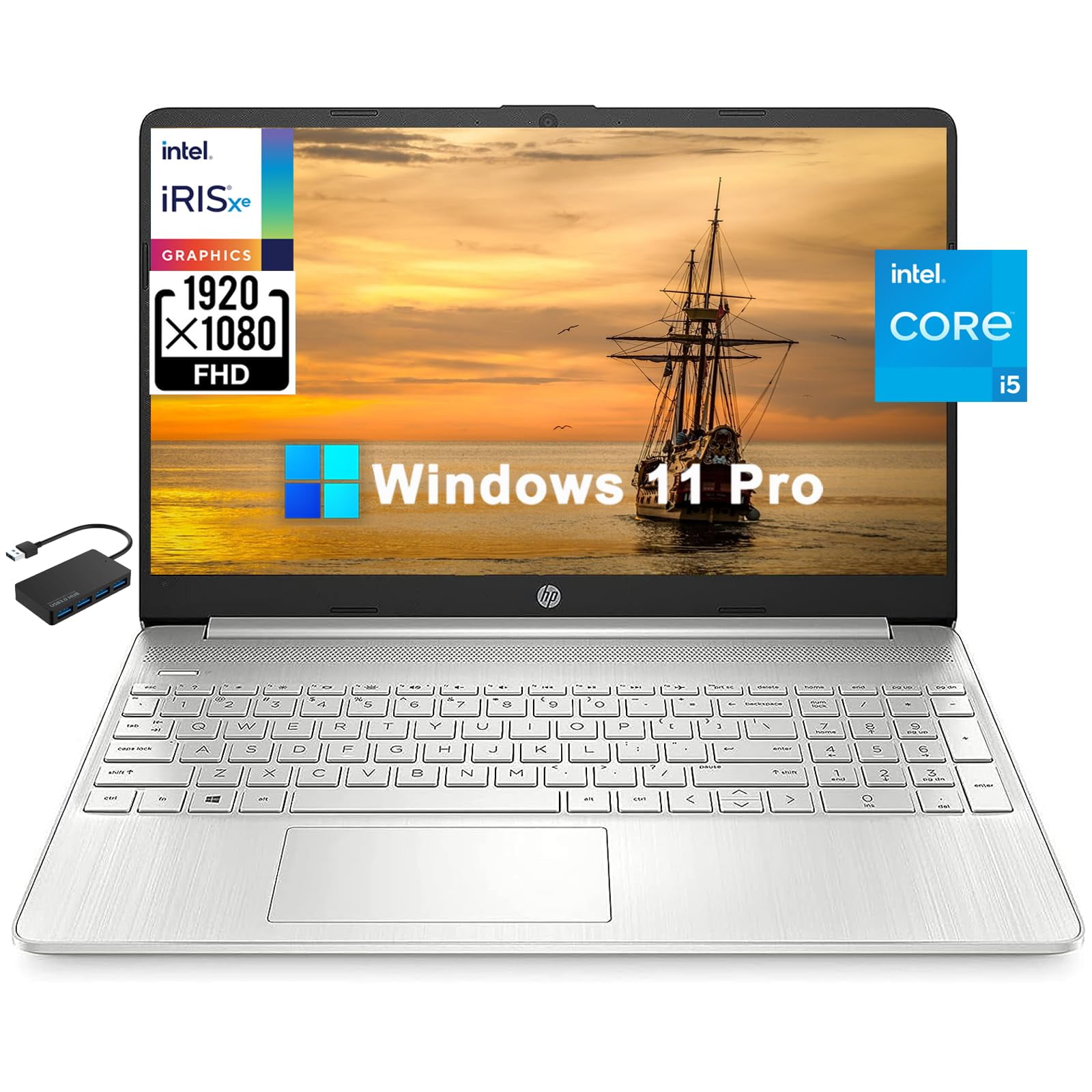 HP 15 15.6" FHD Business Laptop Computer[Windows 11 Pro], 11th Gen ...