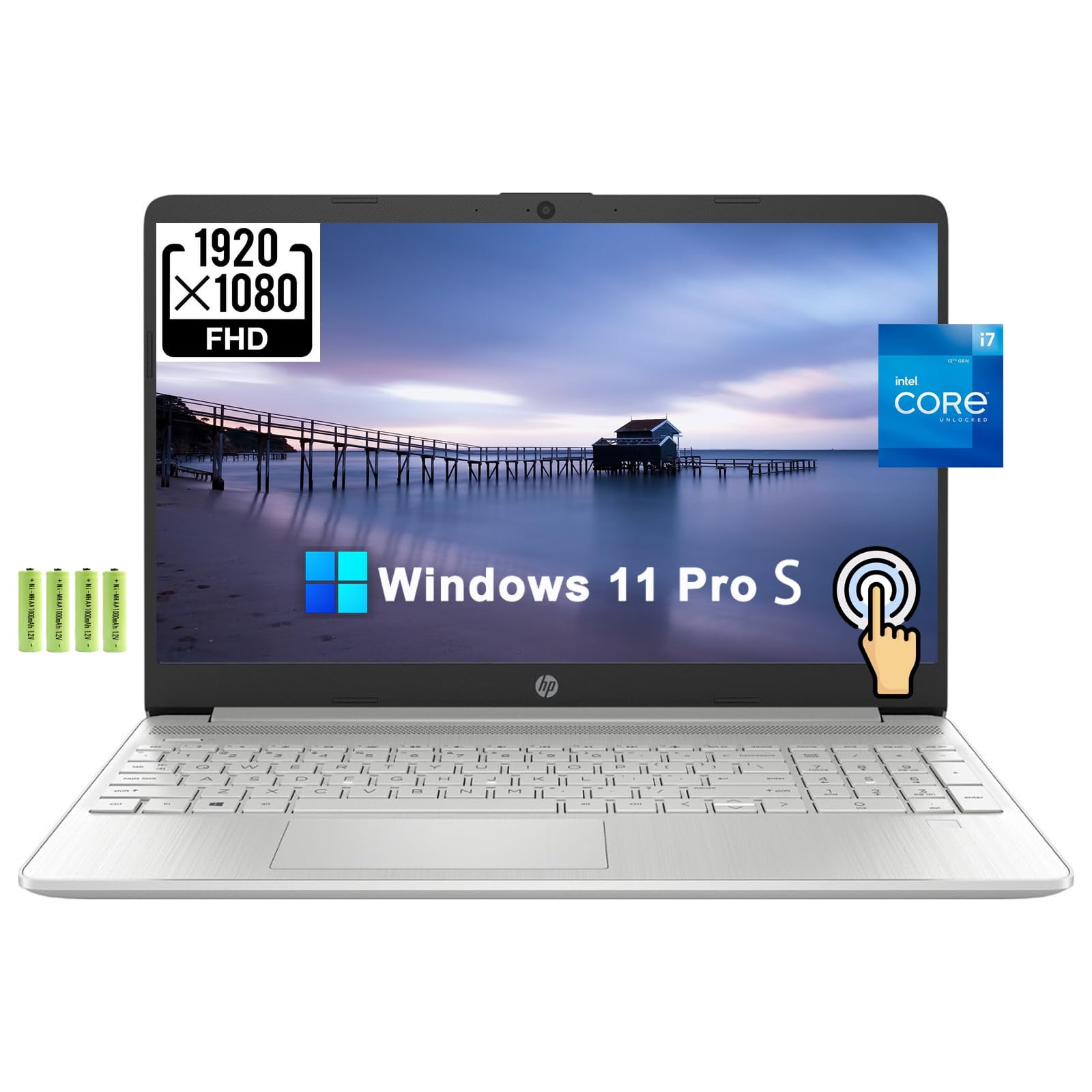 HP 15 15.6" Full HD Touchscreen Business Laptop[Windows 11 Pro S], 12th ...