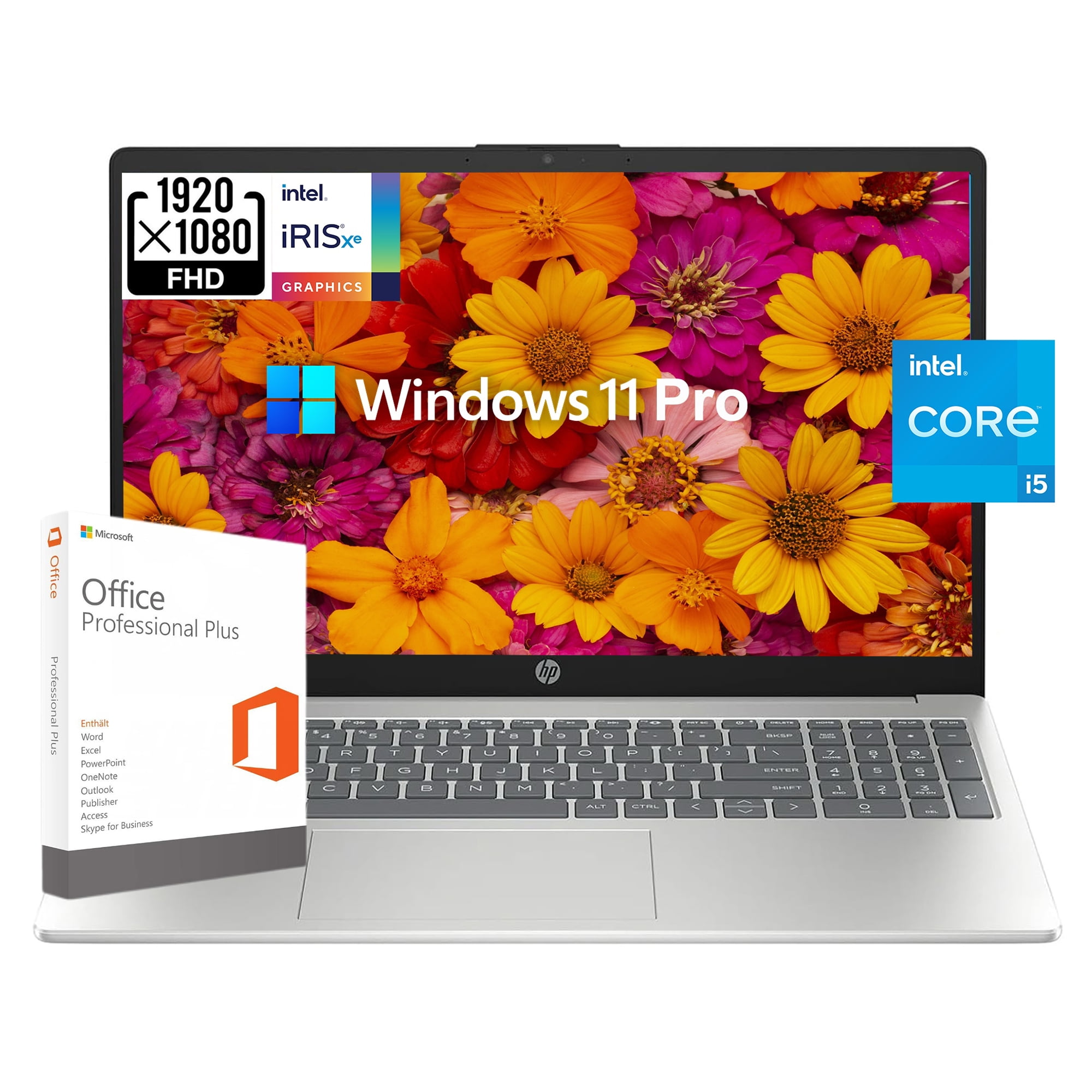 HP 15 15.6" Full HD [Windows 11 Pro] Business Laptop Computer, Intel 10 ...