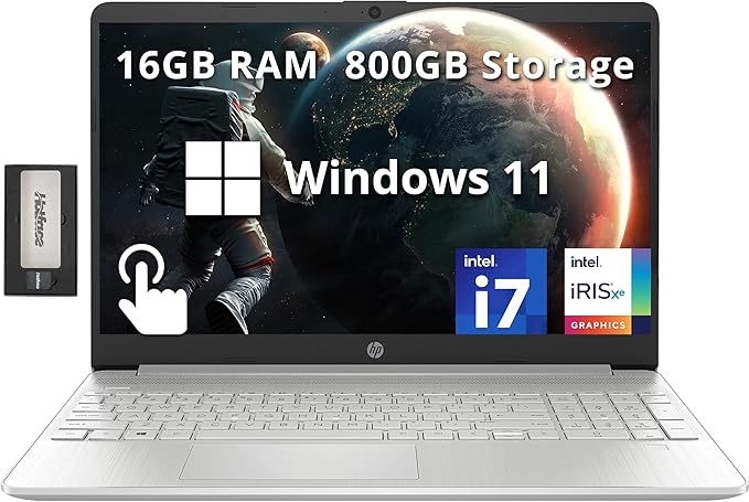 HP 15.6" FHD IPS Touchscreen Laptop, Intel i7-1255U, 16GB RAM, 800GB ...