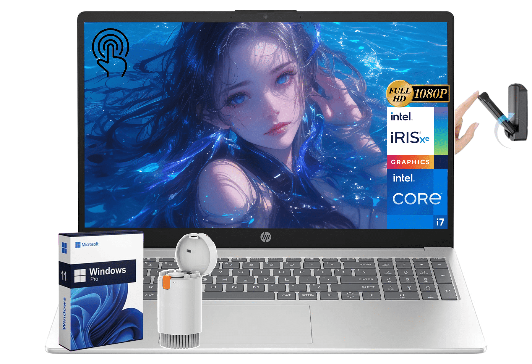 HP 15.6" FHD IPS Touchscreen Laptop, Intel i7-1255U, Intel Iris Xe ...