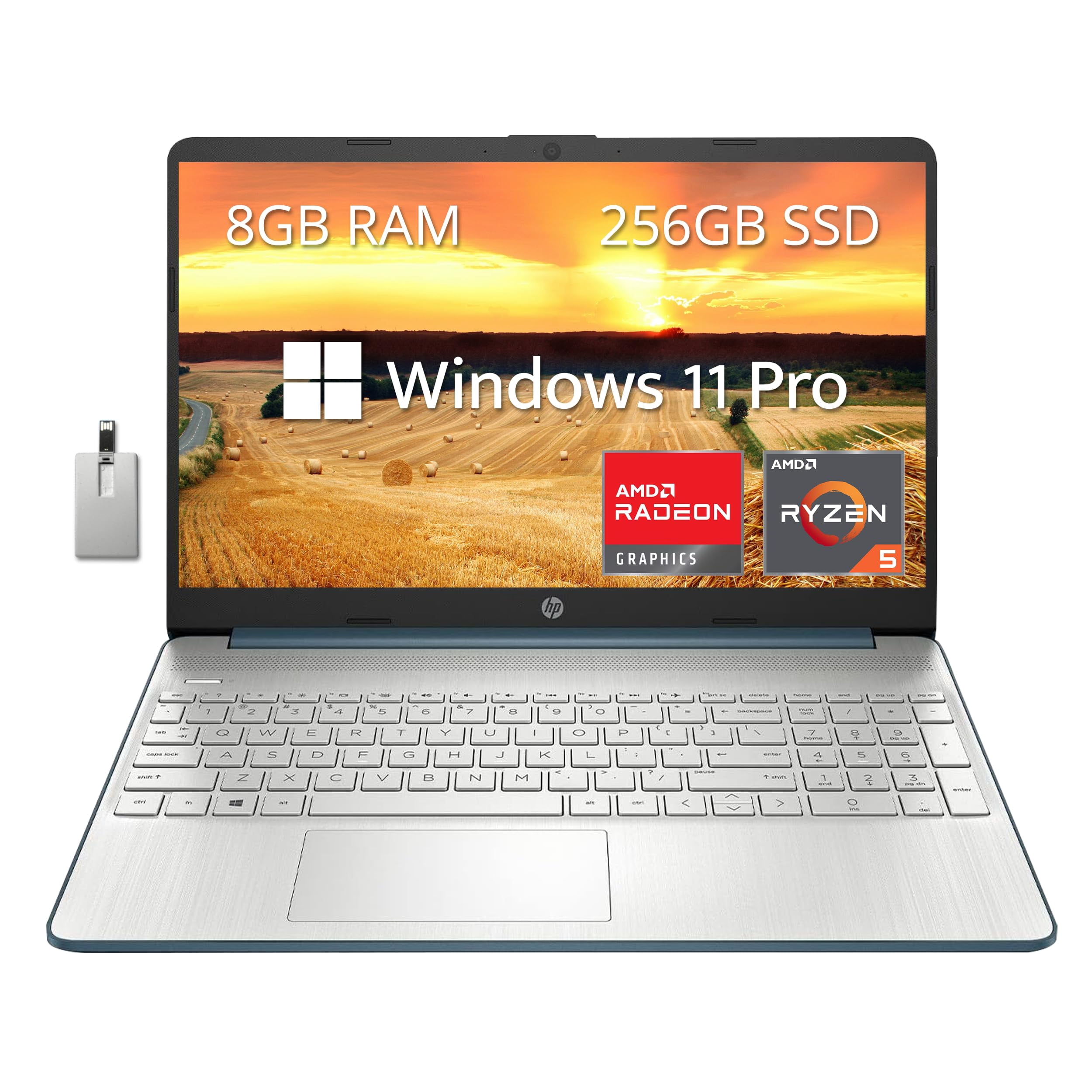 HP 15.6" FHD Laptop, AMD Ryzen 5-5500U, 8GB DDR4 RAM, 256GB PCIe SSD ...