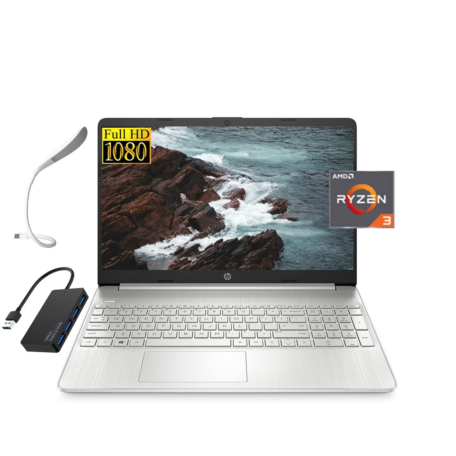 HP 15.6" FHD Laptop Computer, AMD Ryzen 3 3250U (up to 3.5GHz,Beat i5-7200U), 16GB RAM, 256GB ...
