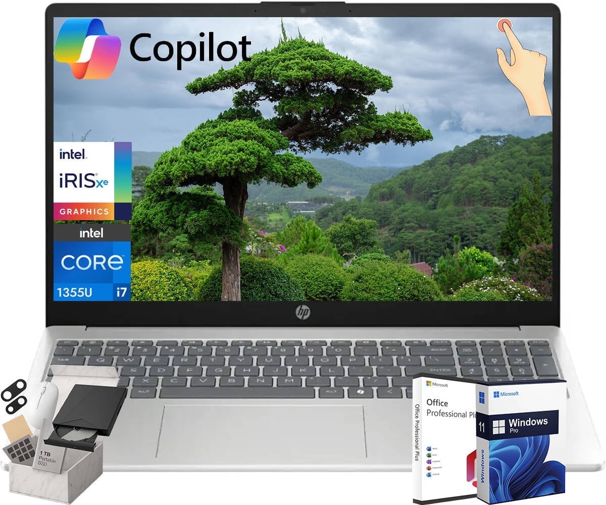 HP 15.6" FHD Touchscreen Business Laptop, Intel Core i7-1355U, 64GB RAM ...