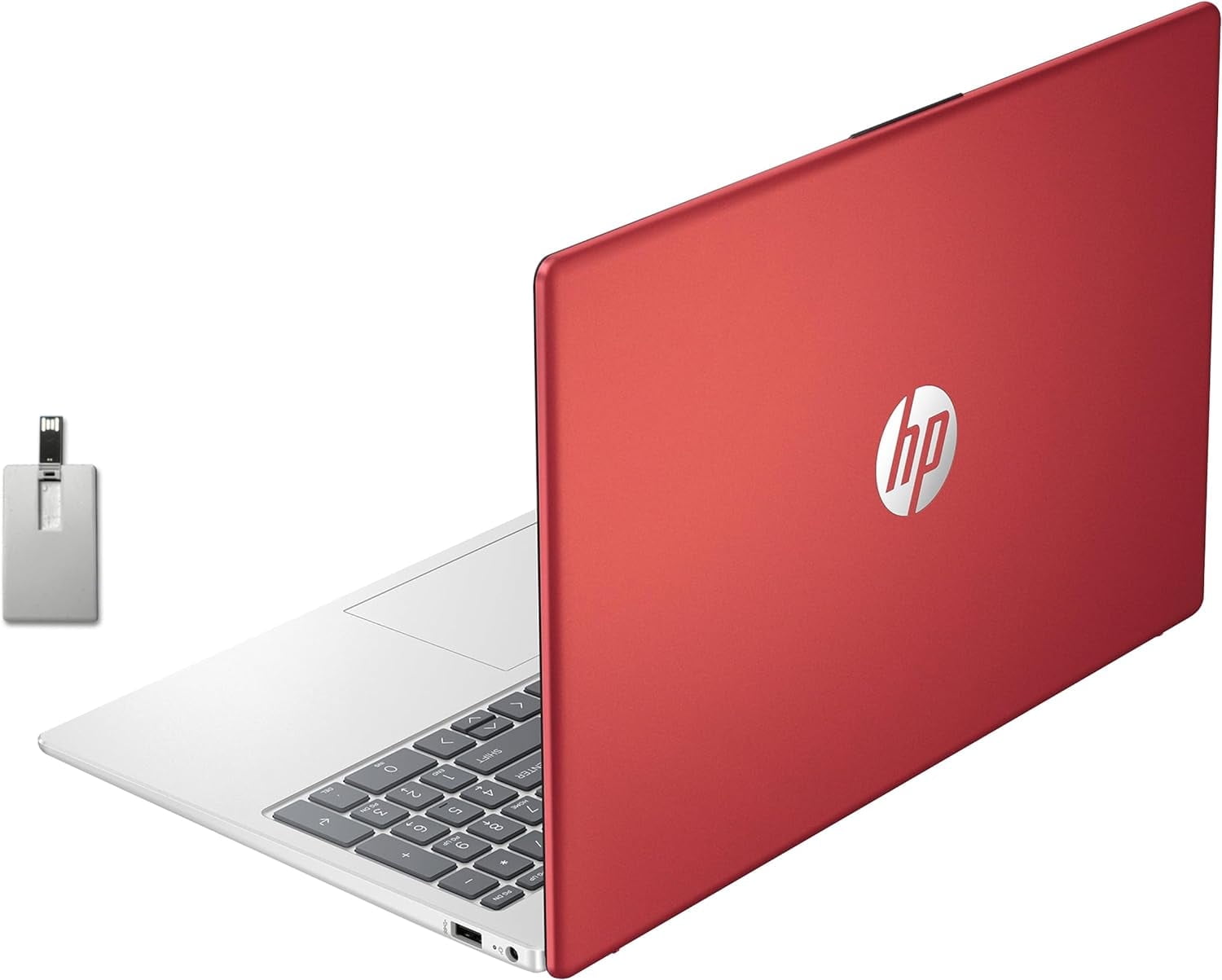 "HP 15.6"" Laptop, Intel N200, 16GB DDR4, 128GB SSD, Windows 11, Red ...