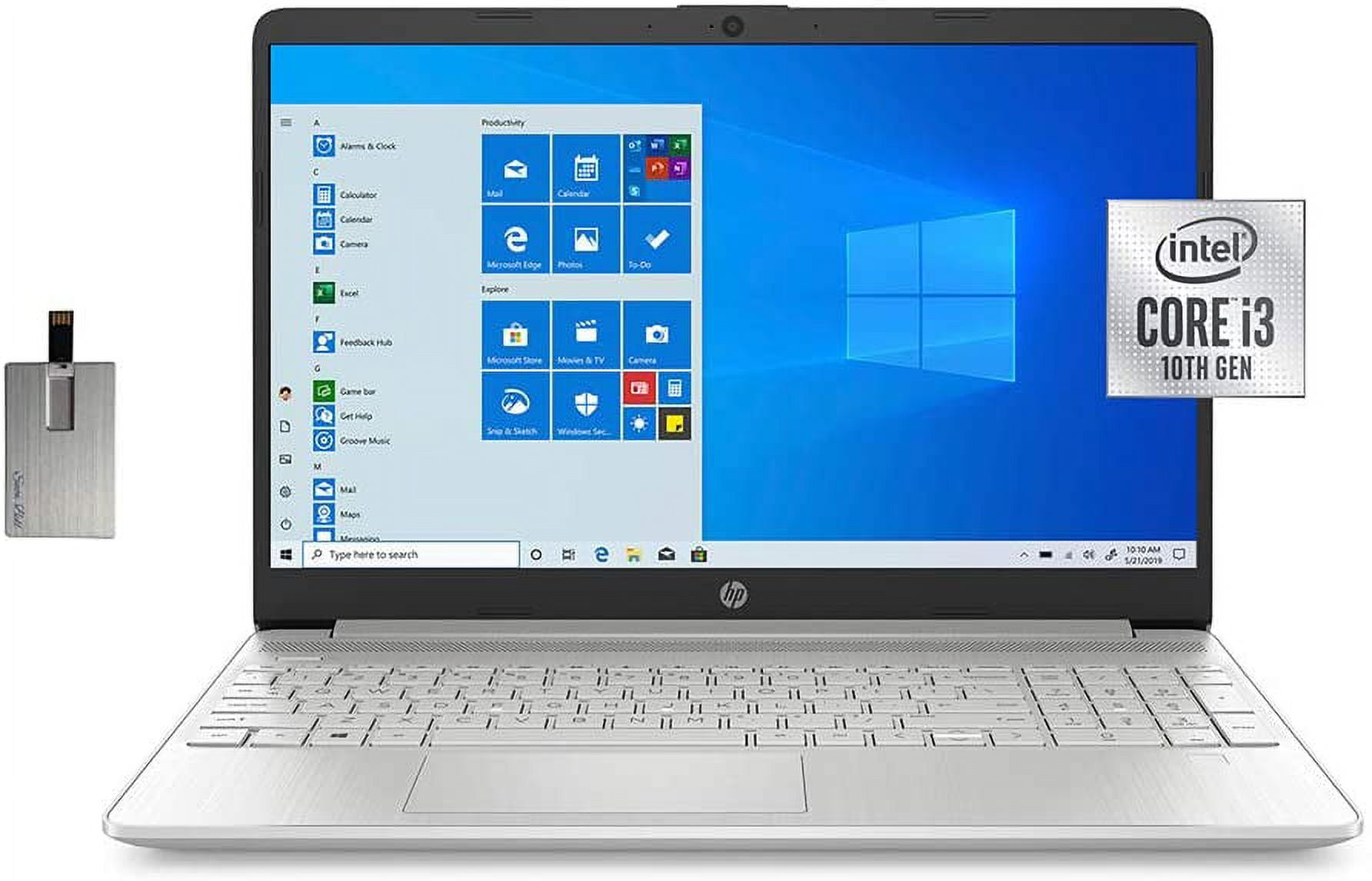 HP 15.6" HD Micro-Edge Laptop Computer, 10th Gen Intel Core i3-1005G1 ...