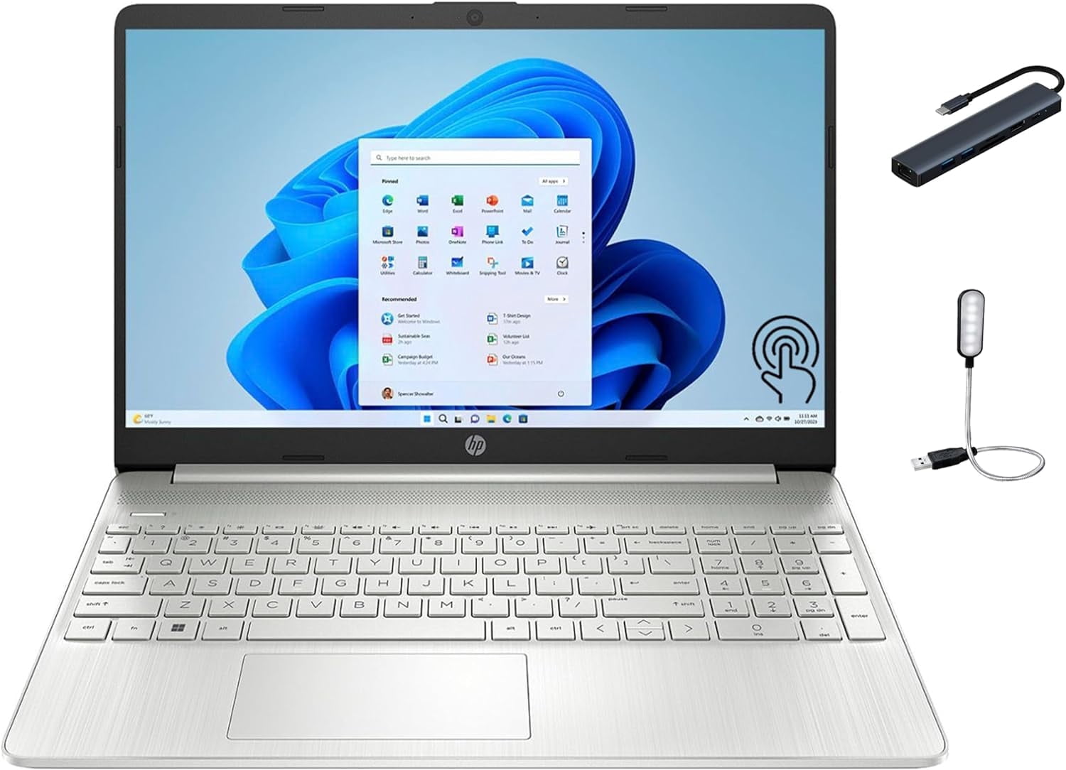 HP 15.6" HD Touch-Screen Laptop, Intel Core i3-1215U, 12GB RAM, 128GB ...