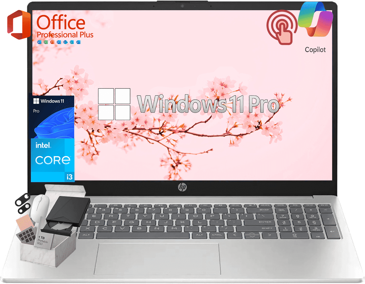 HP 15.6" HD Touchscreen Laptop Computer, Intel Core i3-1315U(Up to 4.5GHz), 32GB RAM, 1TB SSD ...