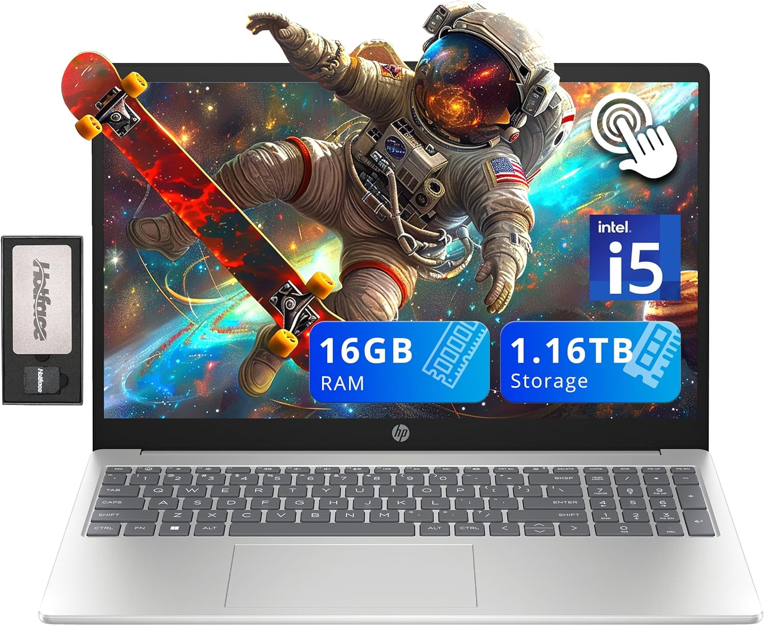 HP 15.6" HD Touchscreen Laptop, Intel i5-1235U, 16GB RAM, 1.16TB ...