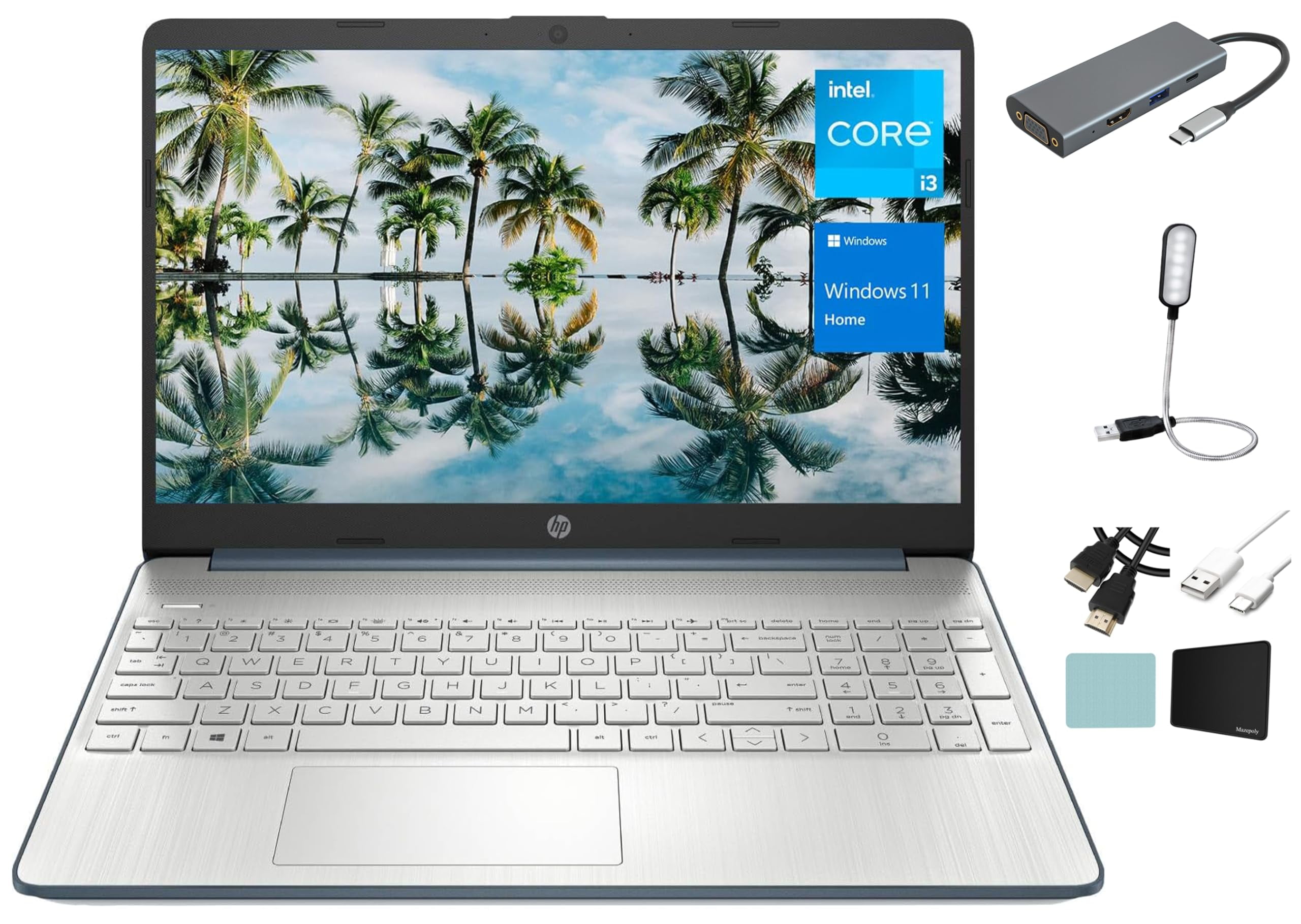 HP 15.6" LED HD (1366 x 768) Laptop, Intel Core i3-1115G4, 12GB RAM ...